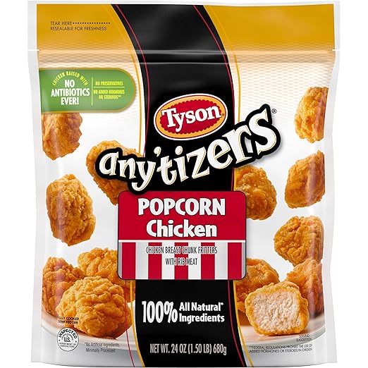 Amazon.com: Tyson Any'tizers Popcorn Chicken, Frozen Appetizers, 24 oz ...