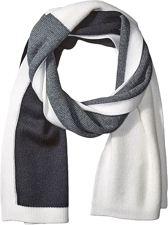 Armani Exchange Men's Colorblock Scarf, Chalk/Black/White/Navy, One ...