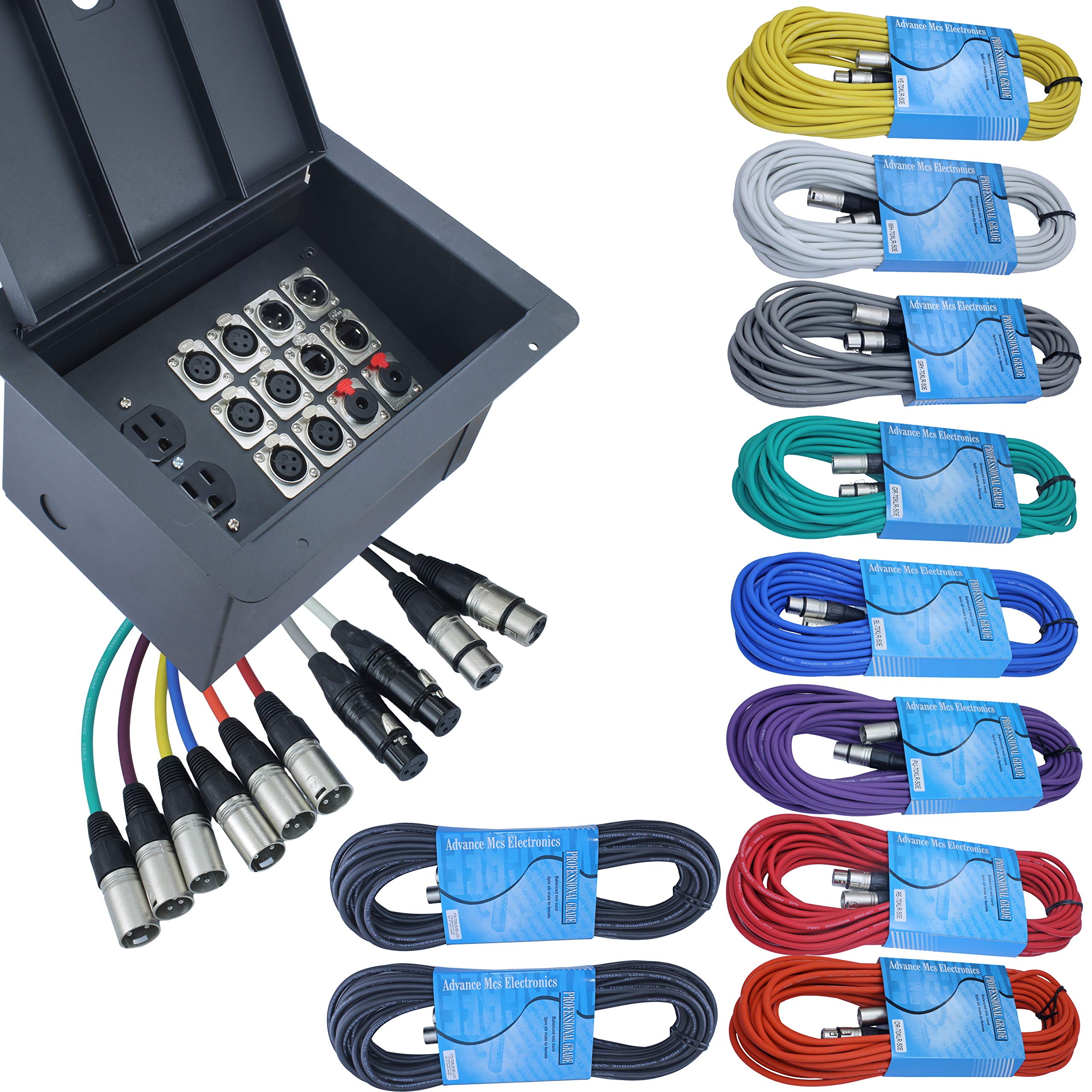 Amazon.com: FBL12+AC Recessed Floor Box With 6 XLR Female, 2 XLR Male ...