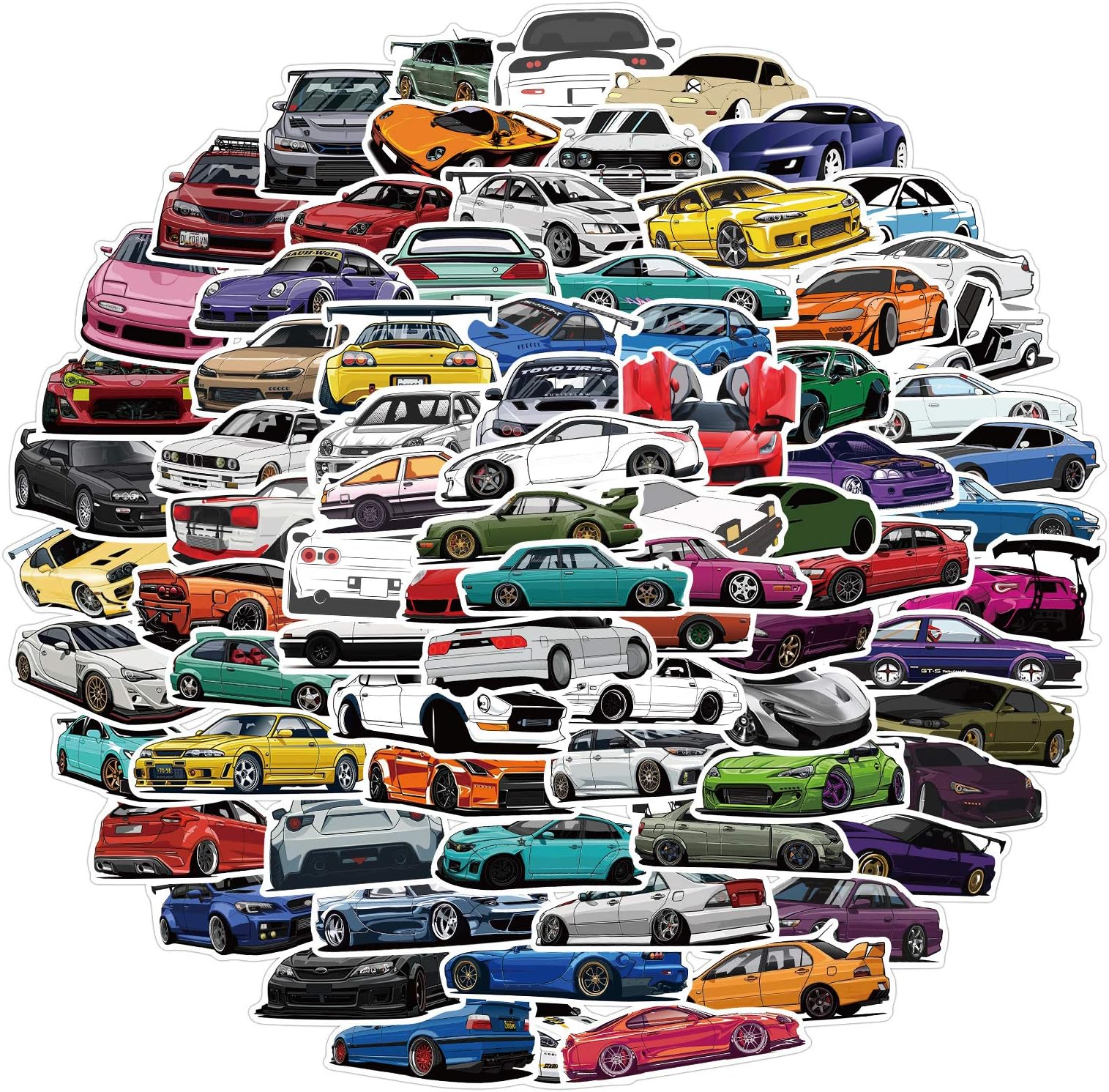 Amazon.com: 216pcs JDM Retrofit Racing Car Stickers for Water Bottles ...