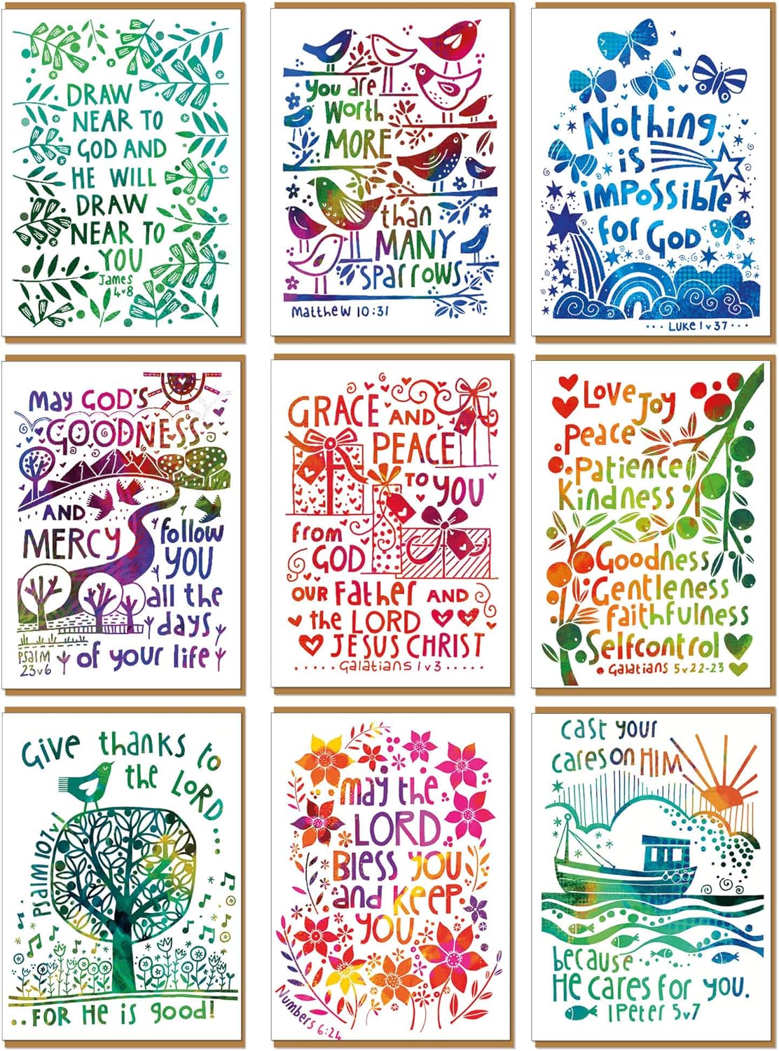 Christian cards for all occasions, 9 designs in this pack of religious ...