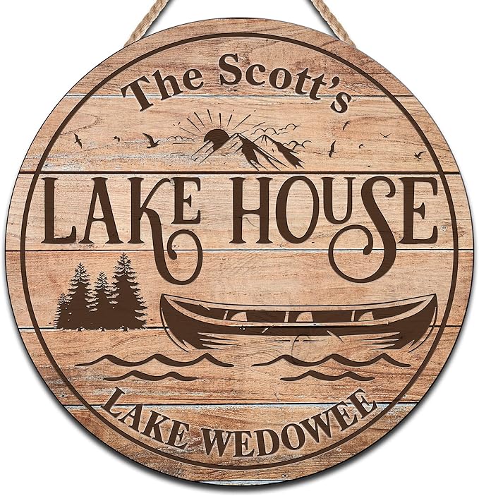 Amazon.com: N NAMESISS All Over Printed Personalized Lake Retreat Sign ...