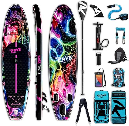 TIDAL RAVE Inflatable Stand Up Paddle SUP Board 10'6ft in Infinity with ...
