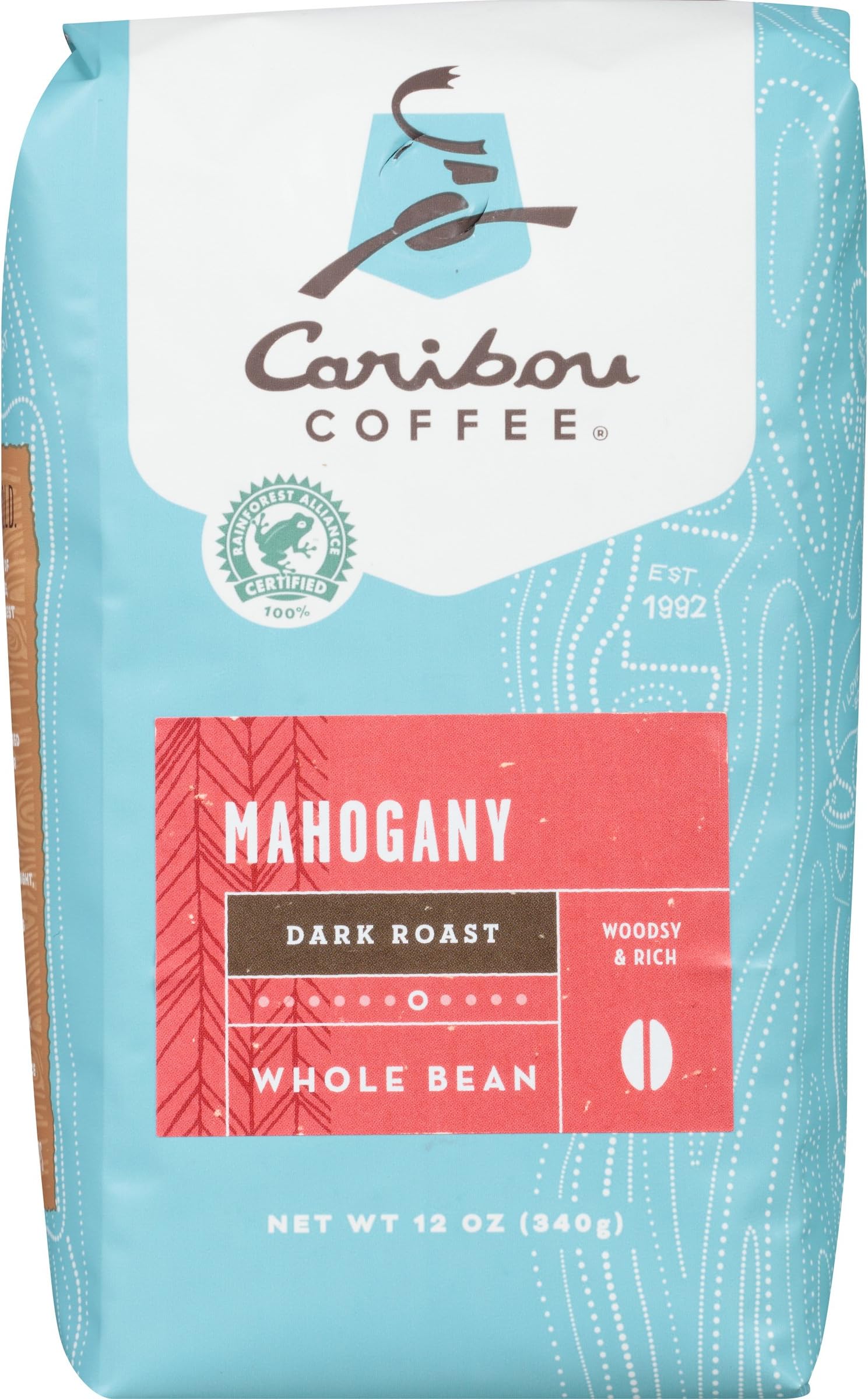 Amazon.com : Caribou Coffee, Mahogany Dark Roast, Whole Bean, 12 oz ...