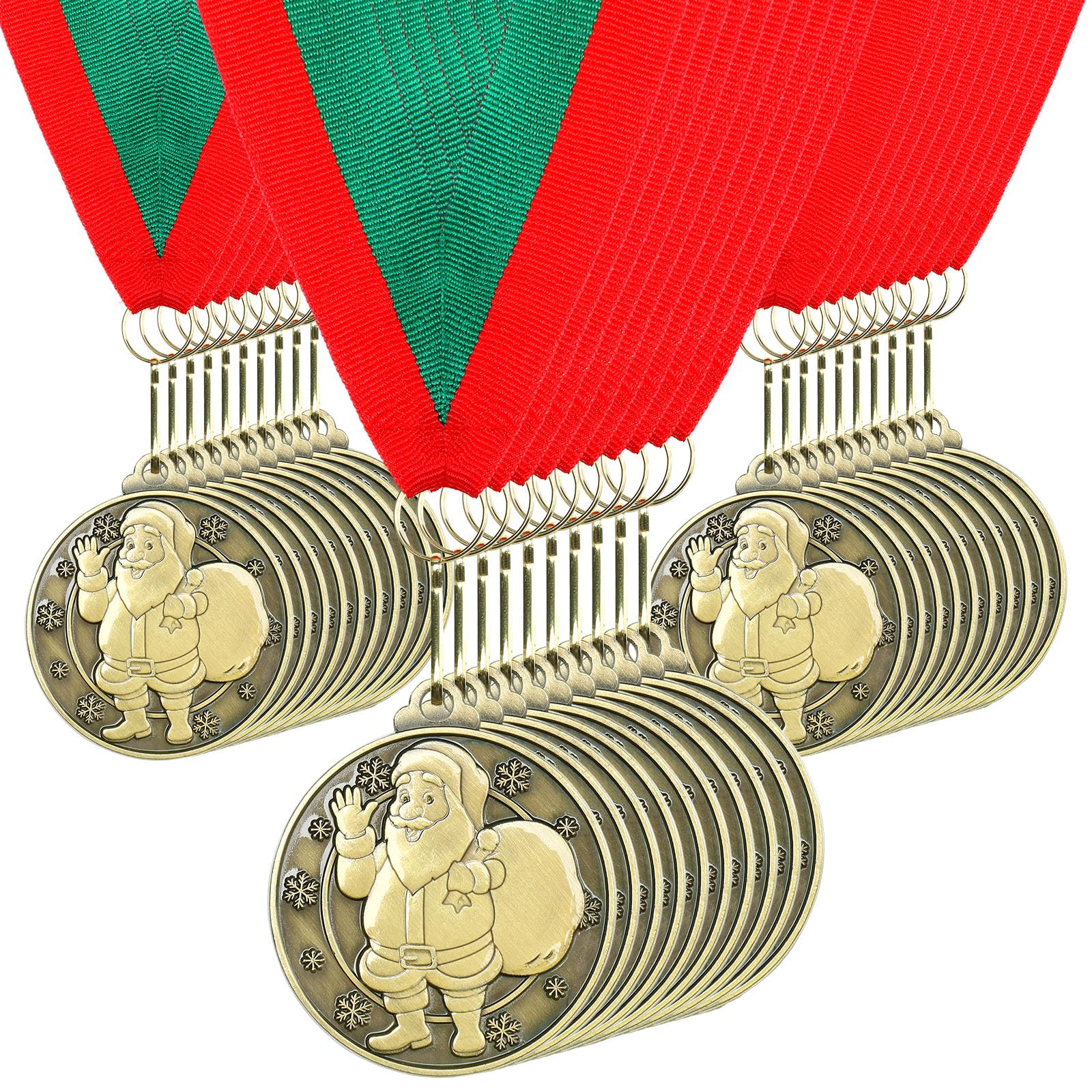 Snapklik.com : 30 Pcs/60 Pcs Christmas Medals Award Bulk 2" Gold Silver ...