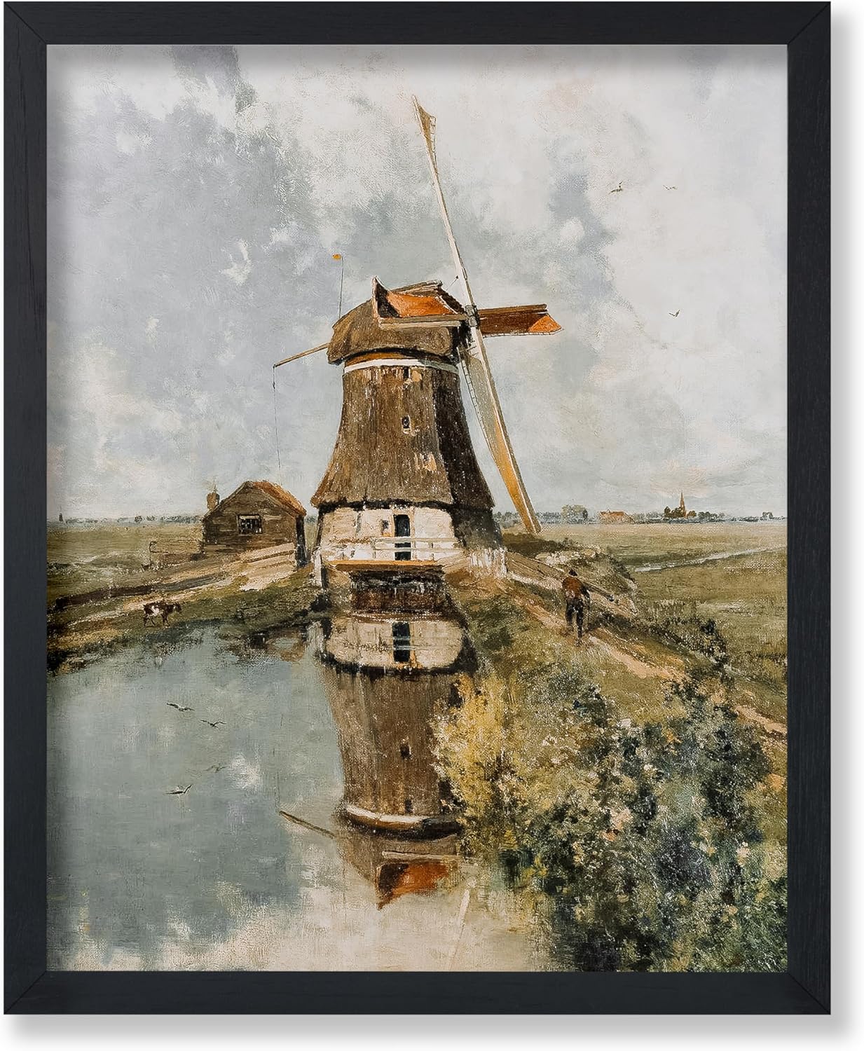Amazon.com: Poster Master Vintage Dutch Windmill On A Polder Waterway ...