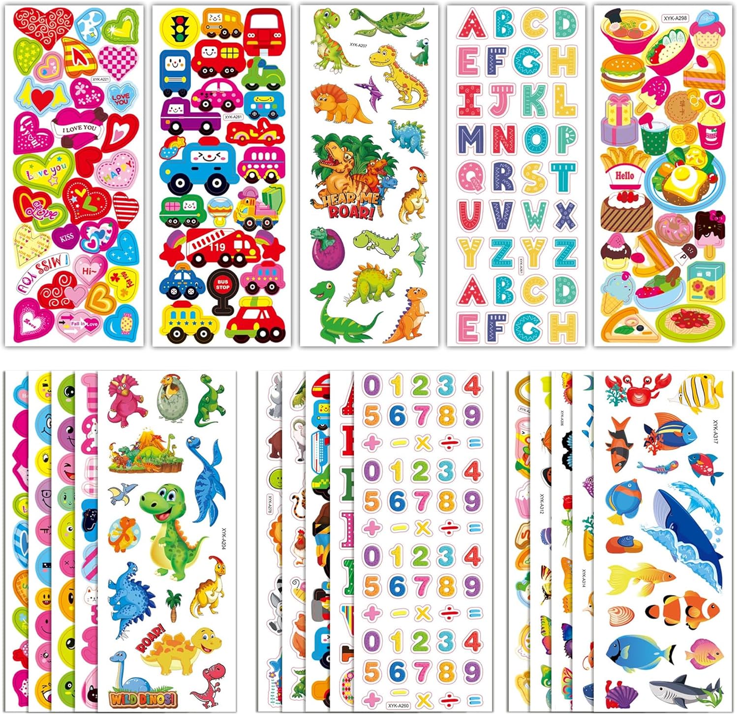 Amazon.com: Puffy Stickers - 3D Stickers for Kids - 500+ Cute Stickers ...
