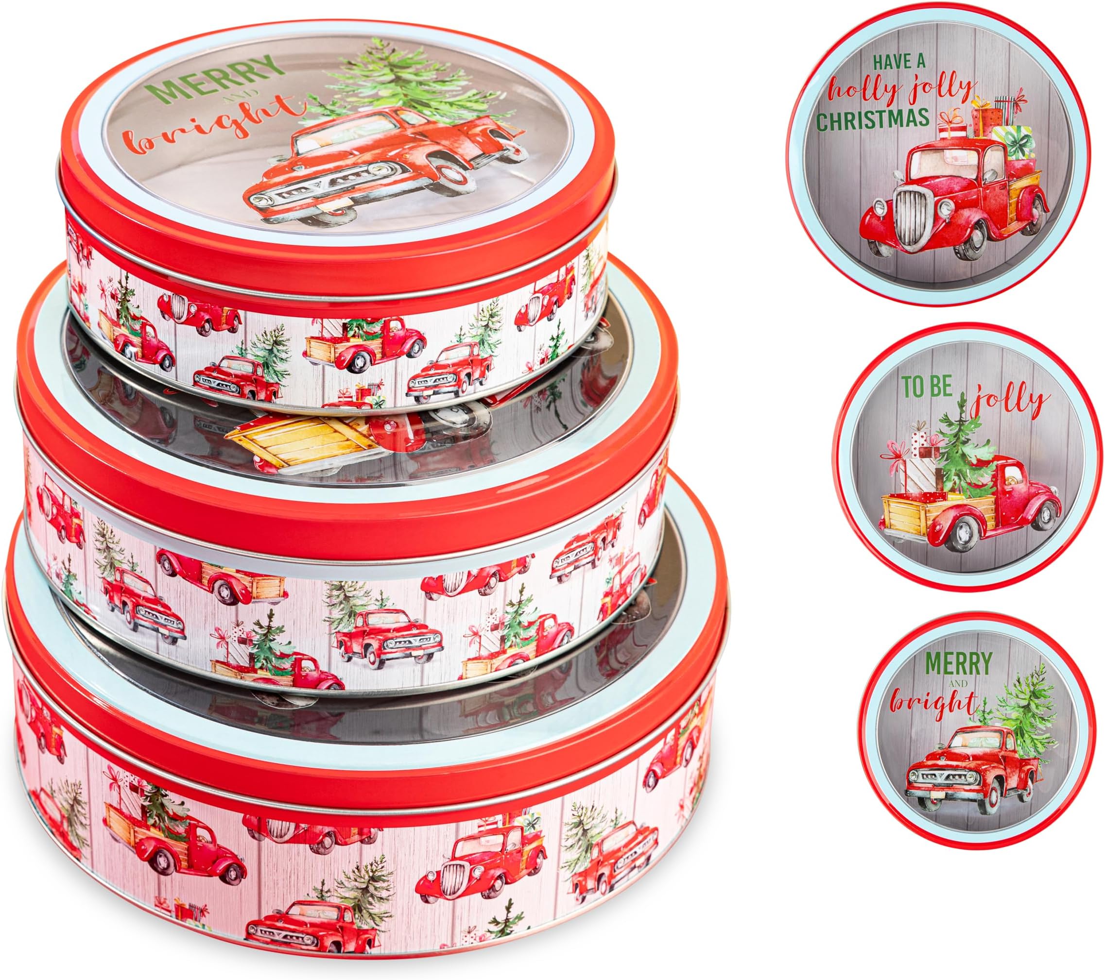 Amazon.com: Greenbrier Holiday~Christmas Cookie Storage Buckets with ...
