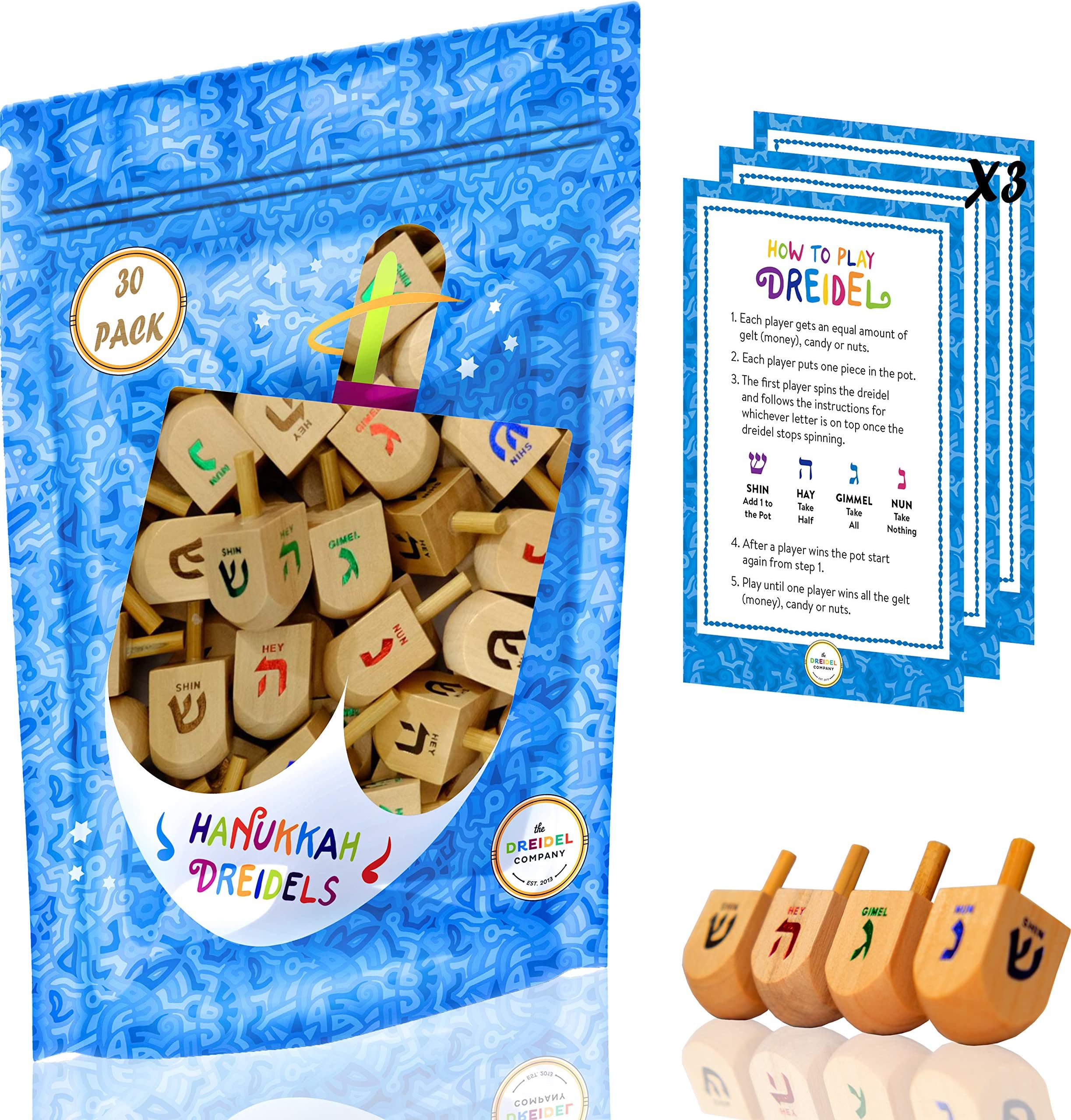 Amazon.com: The Dreidel Company Hanukkah Wooden Dreidel, Design Your ...