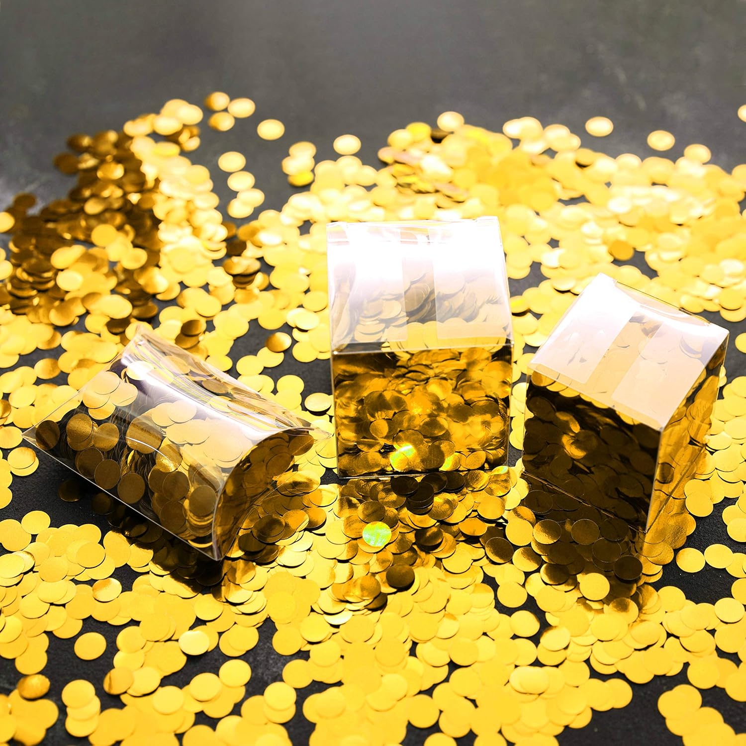 Buy Gold Foil Metallic Round Confetti Decor Circle Dots Mylar Table ...