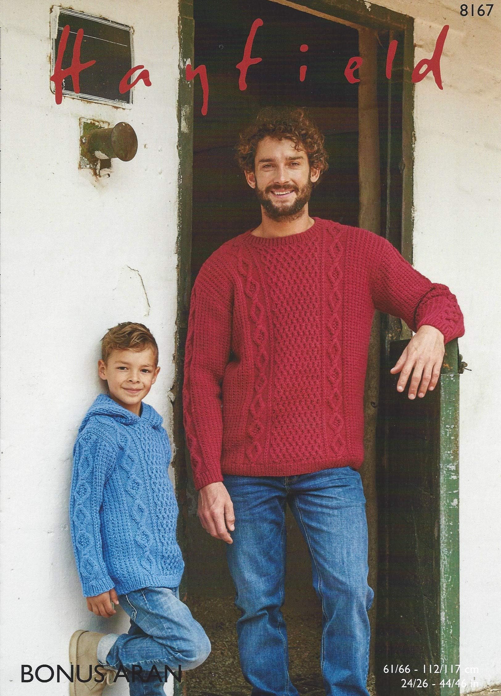 Hayfield Bonus Aran Knitting Pattern - 10078 Sweater : Amazon.co.uk ...