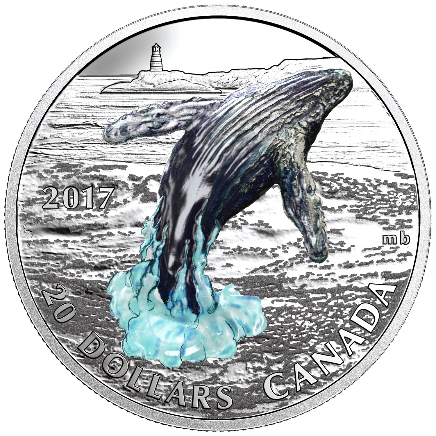 2017 CA BREACHING WHALE 3D Proof 1oz Silver Coin $5 Brilliant ...