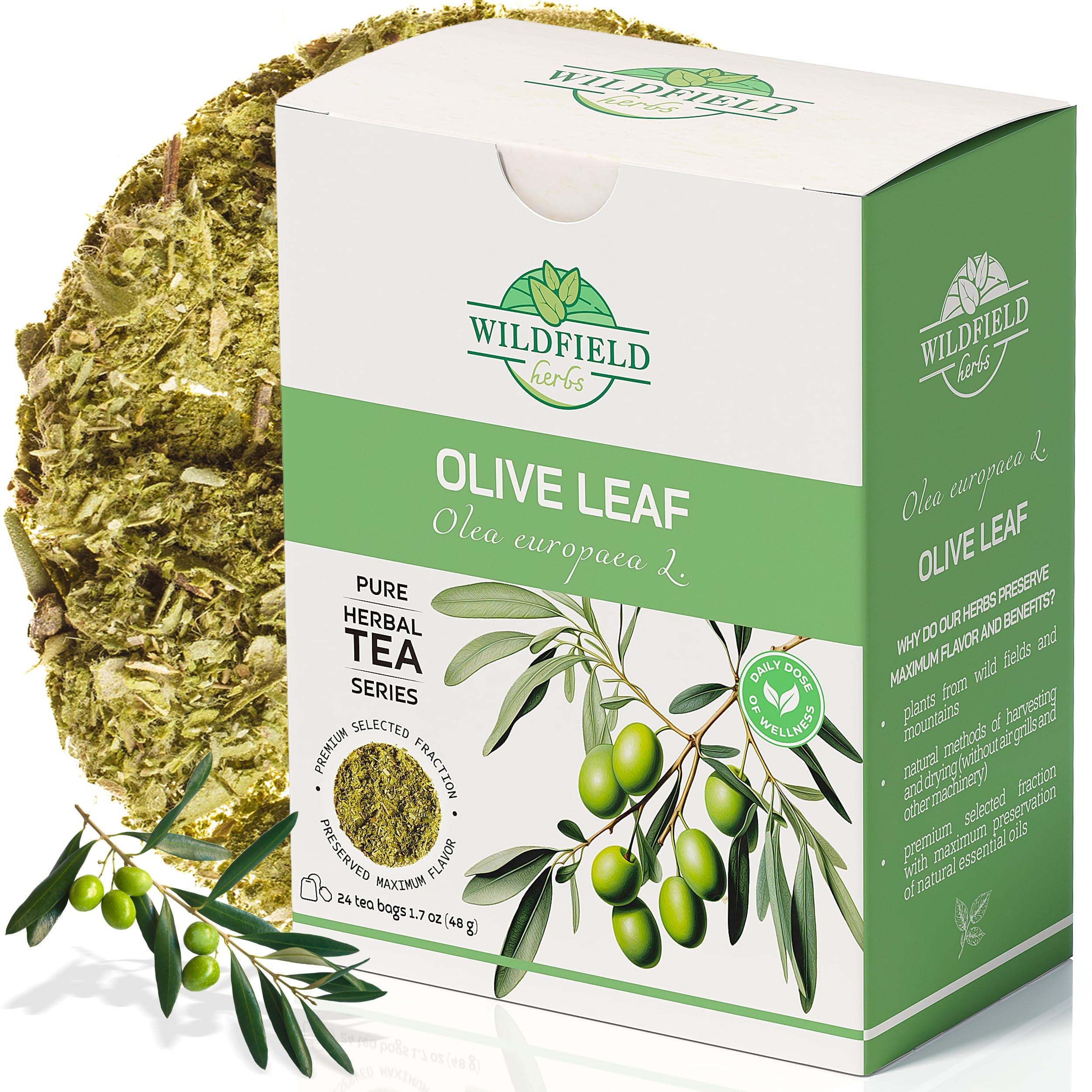 Amazon.com : 24 bags Olive Leaf Tea Dried Olive Leaf Herbal Tea (Olea ...