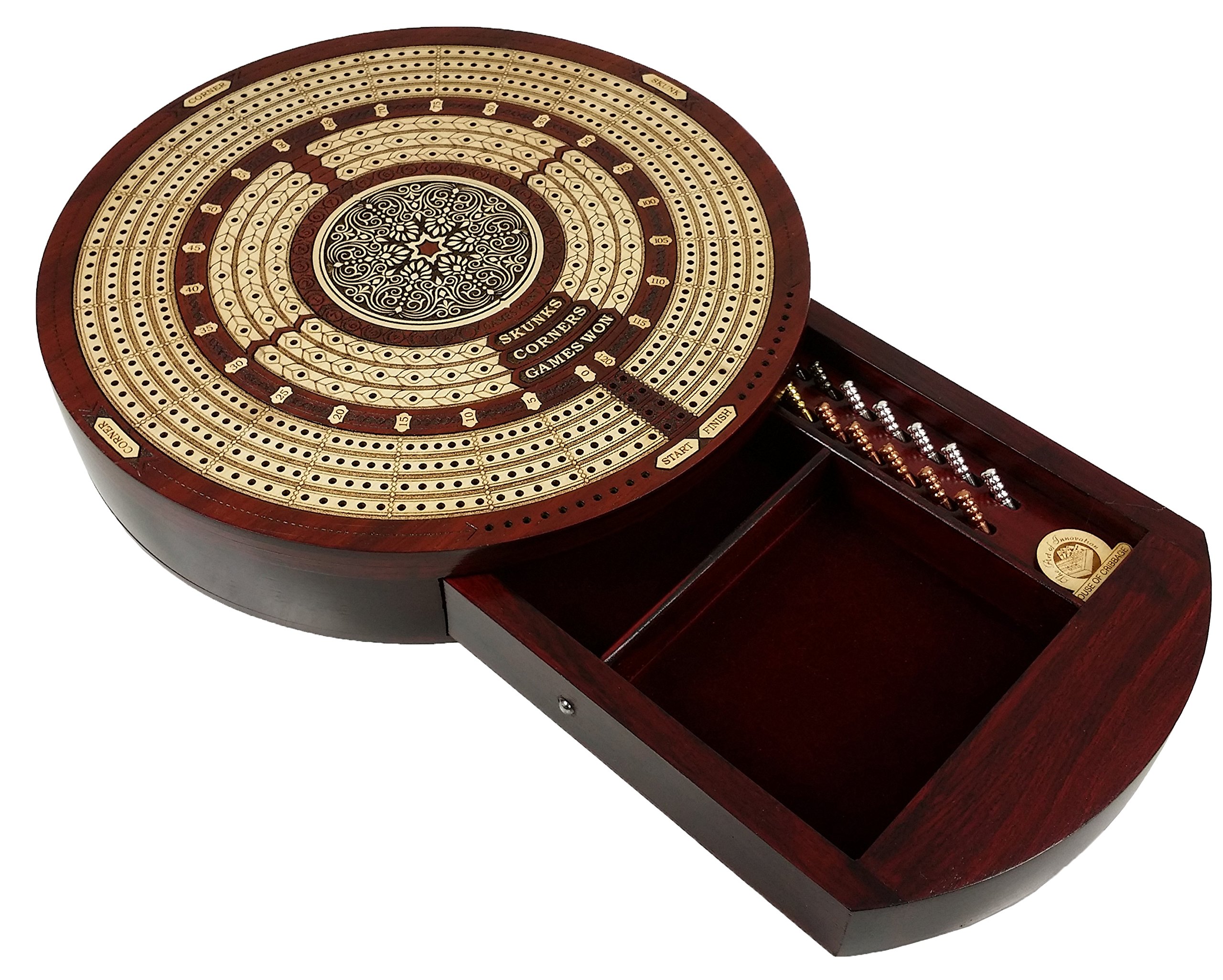 Amazon.com: Round 4 Track Continuious Cribbage Board W/Card Storage ...