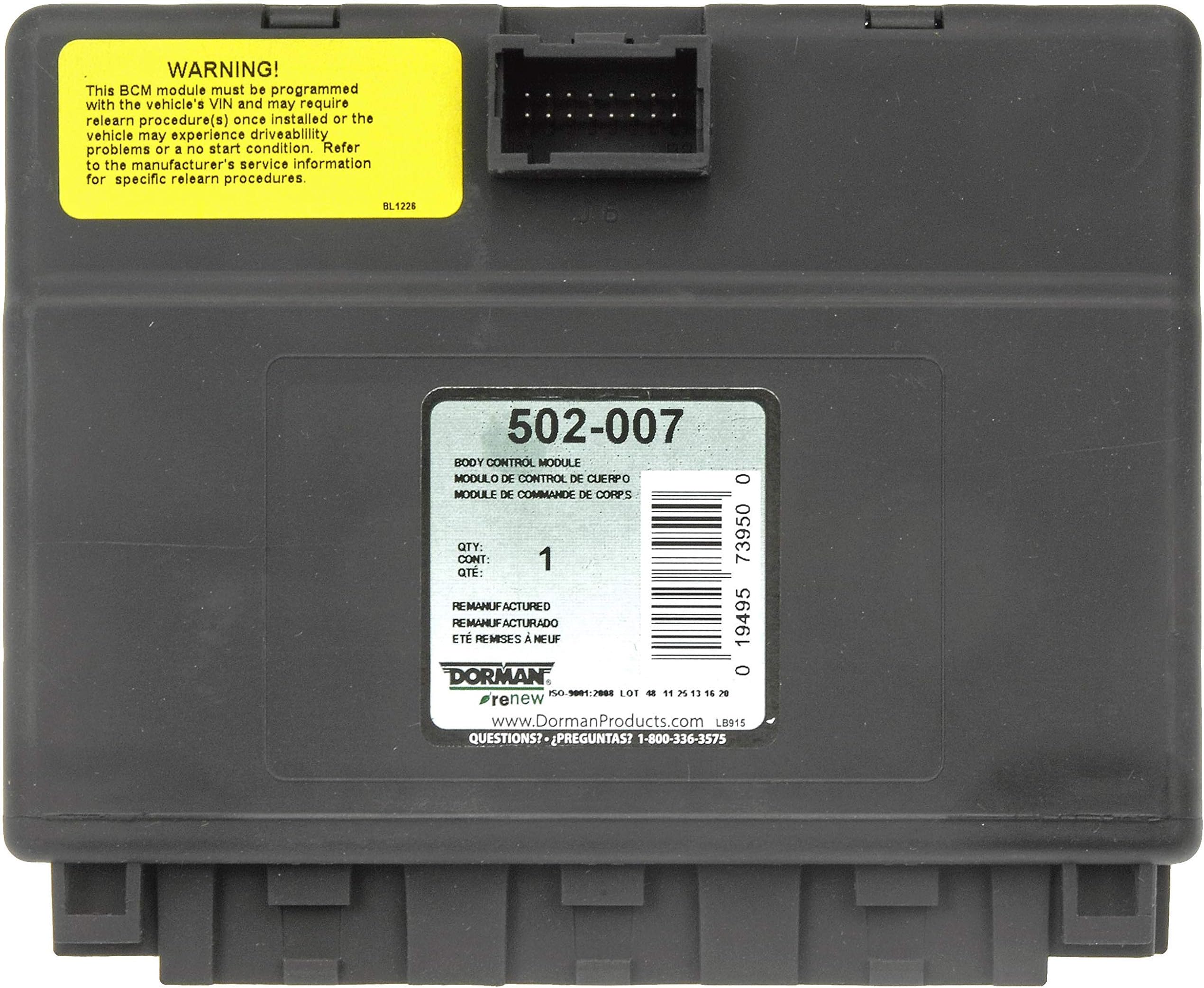 Amazon.com: Dorman 502-007 Remanufactured Body Control Module ...