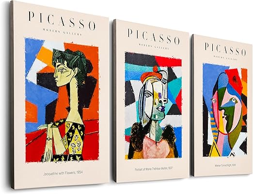 Amazon.com: Picasso Canvas Framed Wall Art Set Minimalist Wall Decor ...