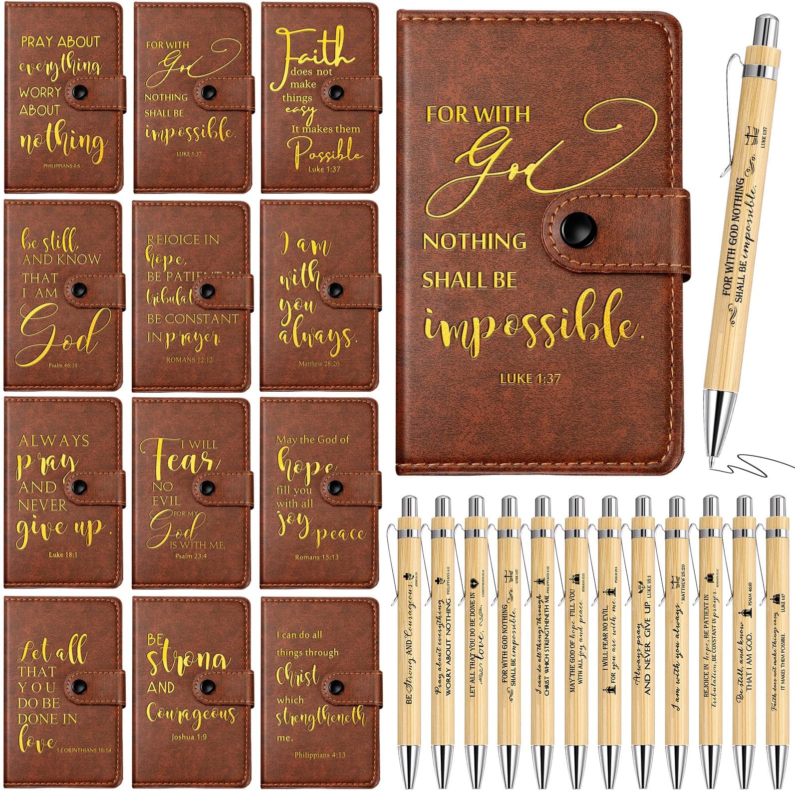 Amazon.com : Spakon 12 Sets Christian Gifts Bulk Christian Journals ...