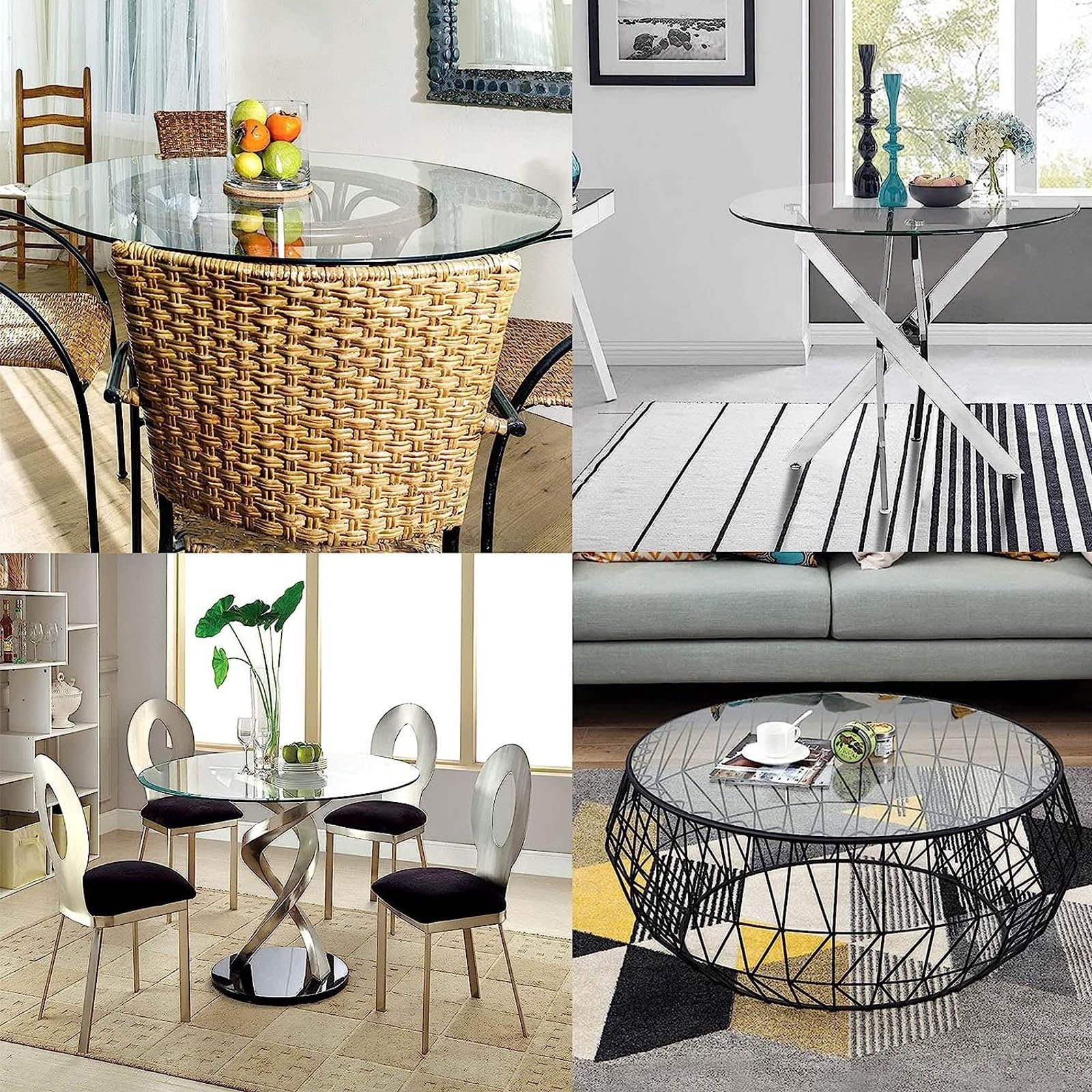 Round Glass Top Table Bases Round Table For Bars, In Stainless Steel,