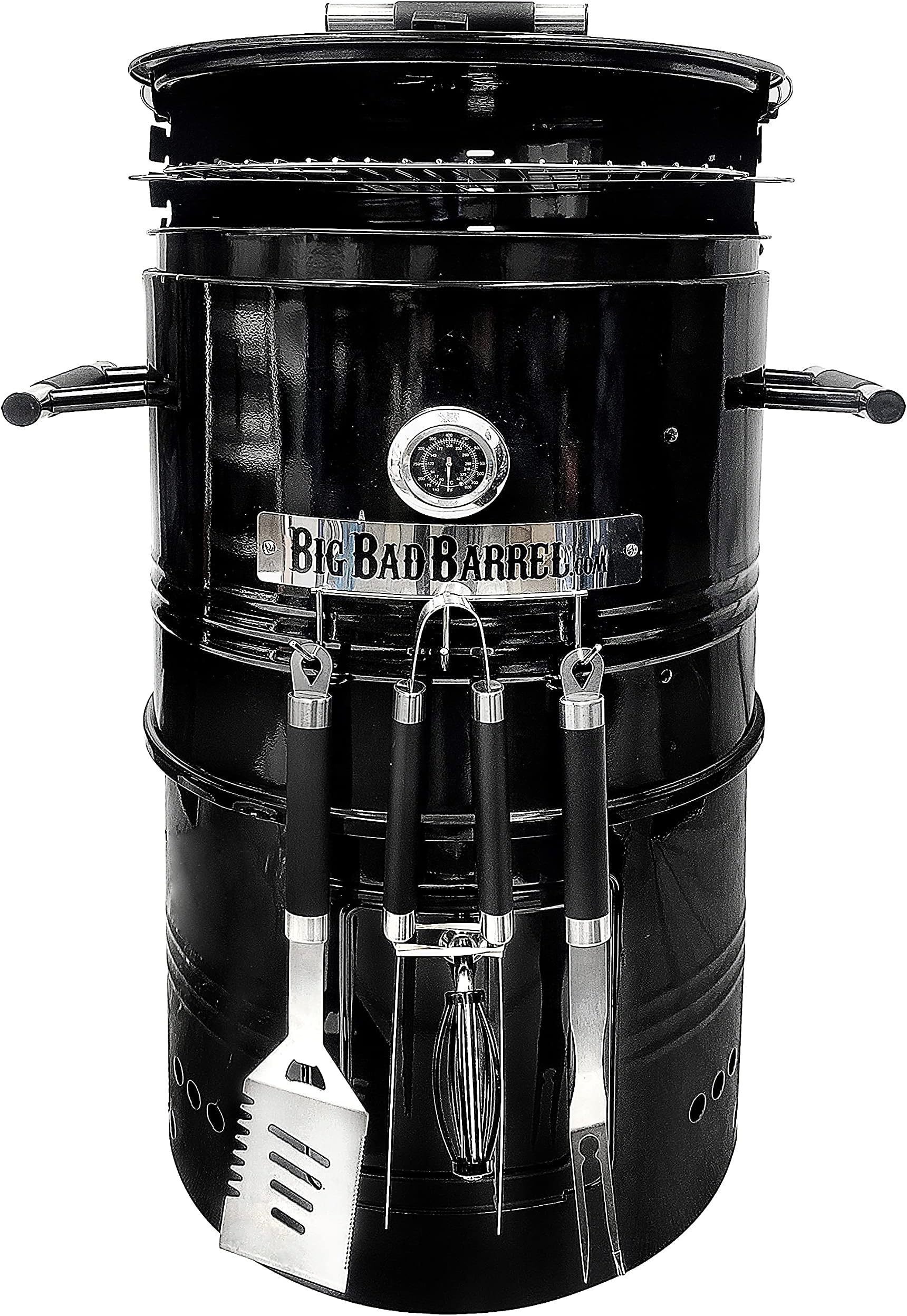 Amazon.com : Burch Barrel BBQ Grill & Fire Pit Combo – Adjustable ...
