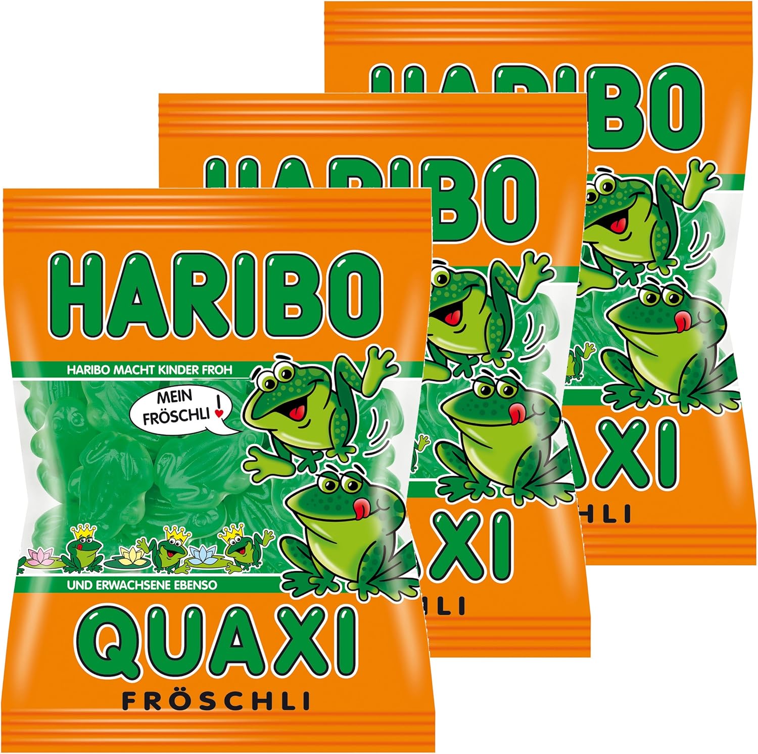 Haribo Quaxi Froggy, Frogs, 3 Piece Package, Gummy Bears, Wine Gums ...