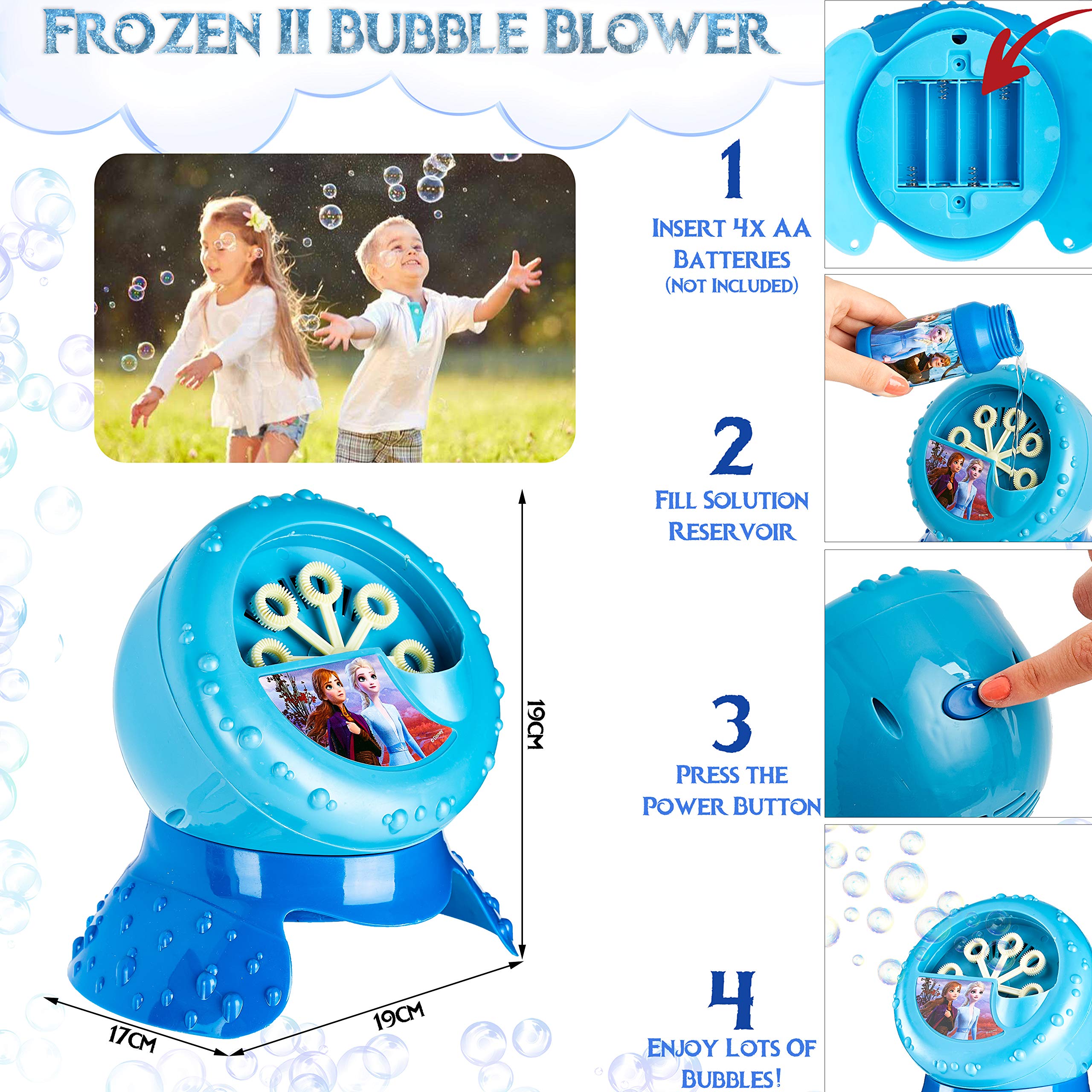 Disney Frozen 2 Bubble Machine Children, Indoor Outdoor Toy, Battery ...