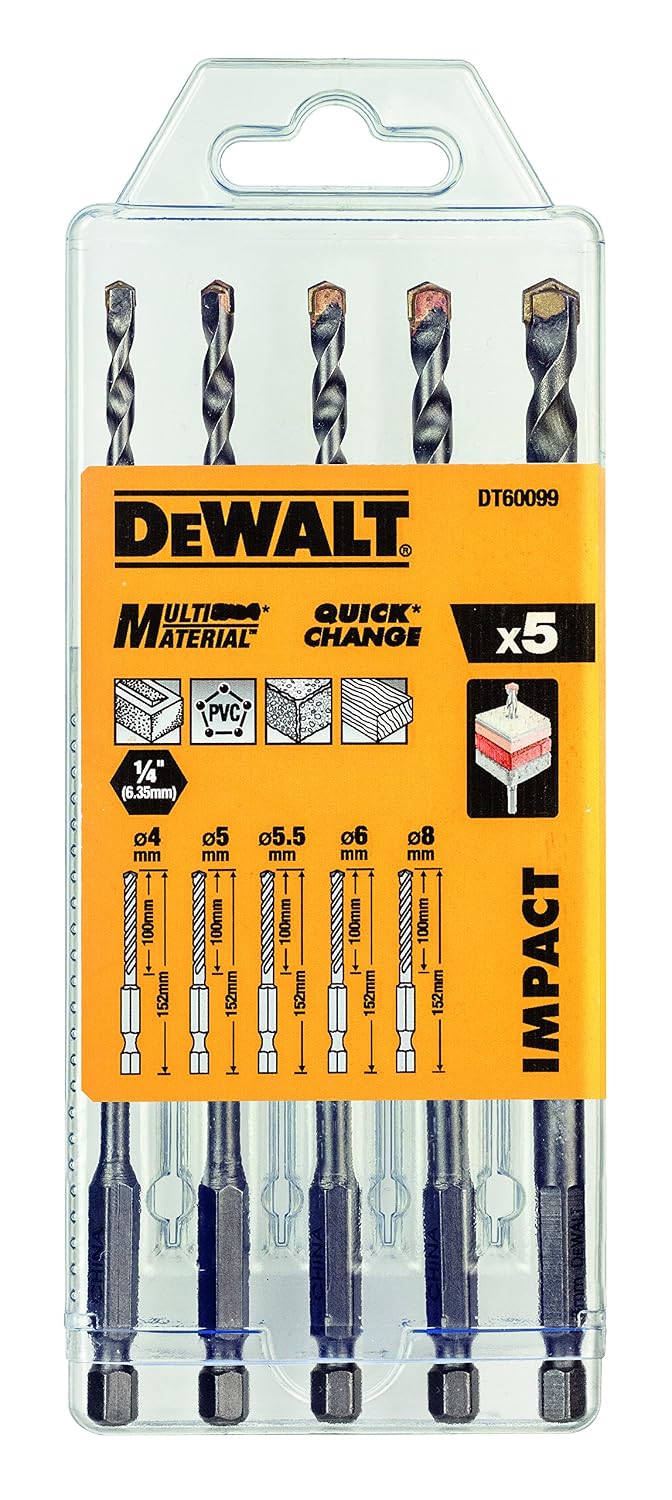 Dewalt multi-purpose drill bit, set of 5 pieces DT60099-QZ shock-proof ...