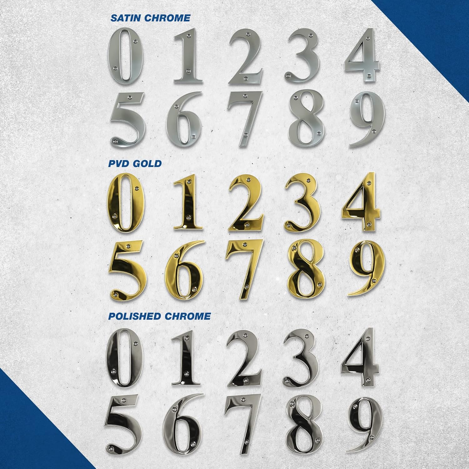 UAP House Numbers – 3 Inch Door Numbers Signature Screw Fix Bevelled ...