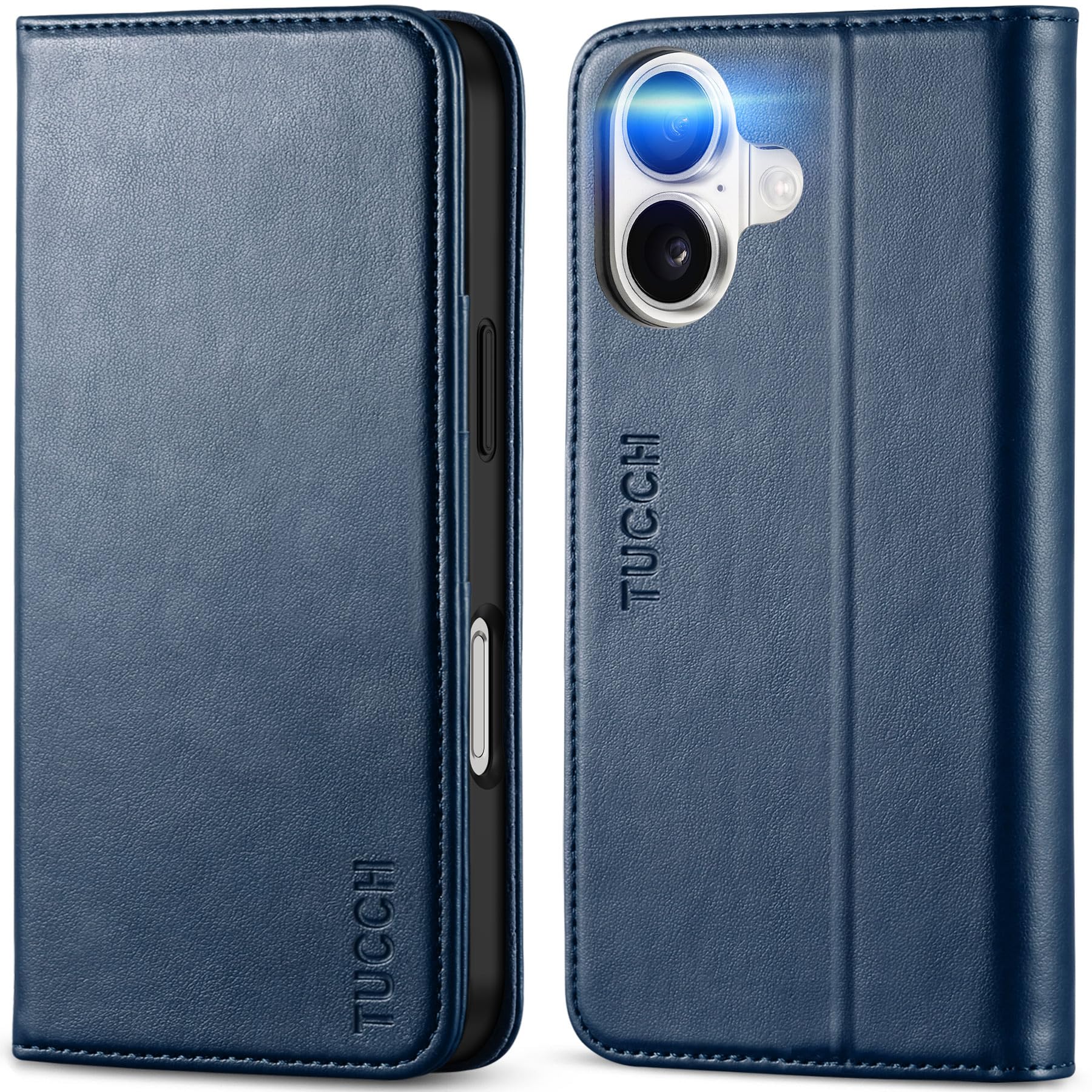 TUCCH Wallet Case for iPhone 16 (6.1") 2024 5G, PU Leather Folding Case ...