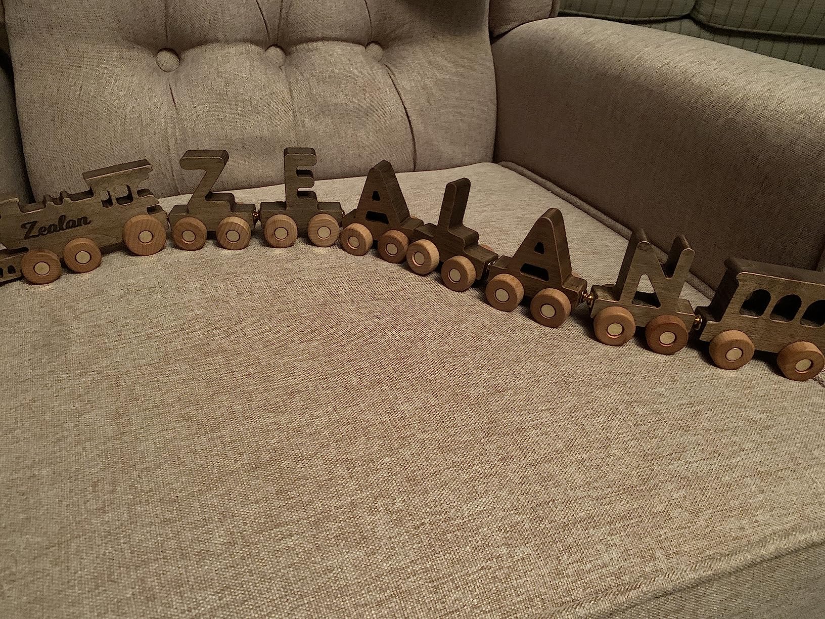 Amazon.com: Busy Puzzle Personalized Wooden Name Alphabet Train With ...