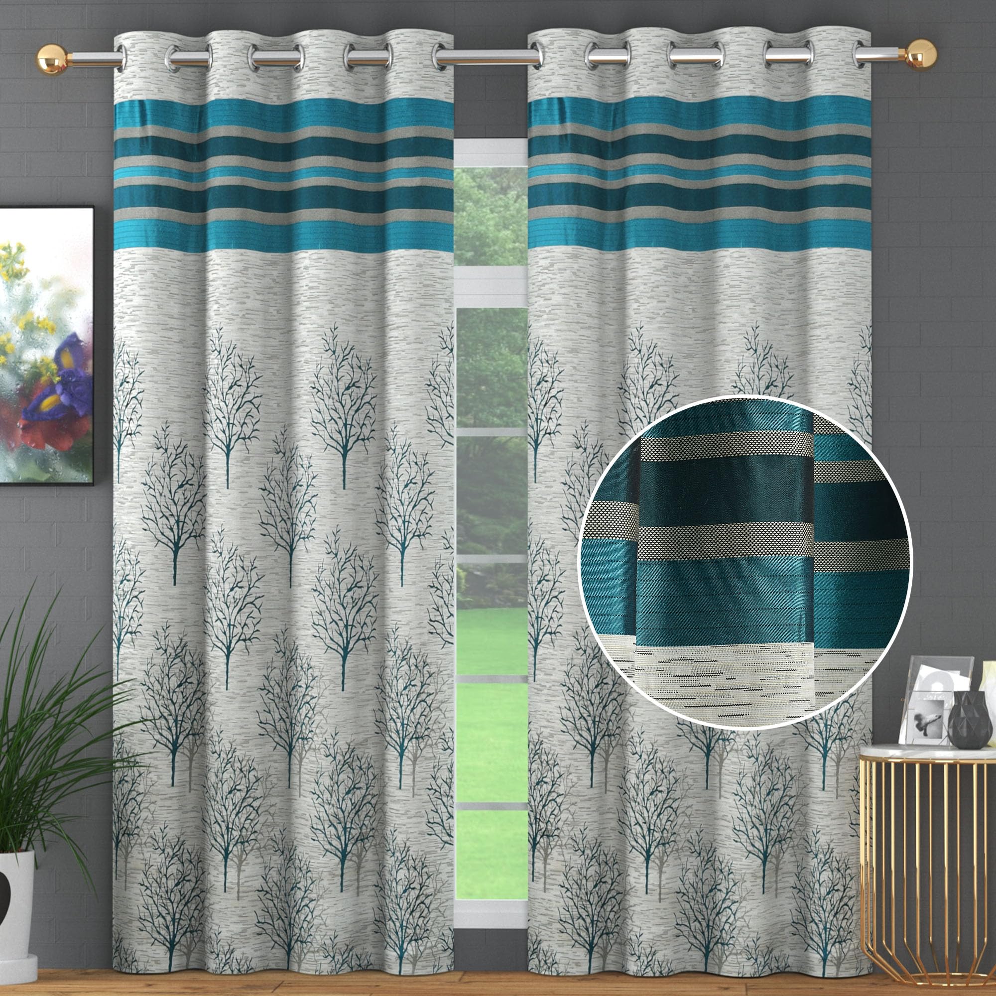 Buy FRESH FROM LOOM Curtains 9 Feet Long Set of 2 Window Parda | Jute ...