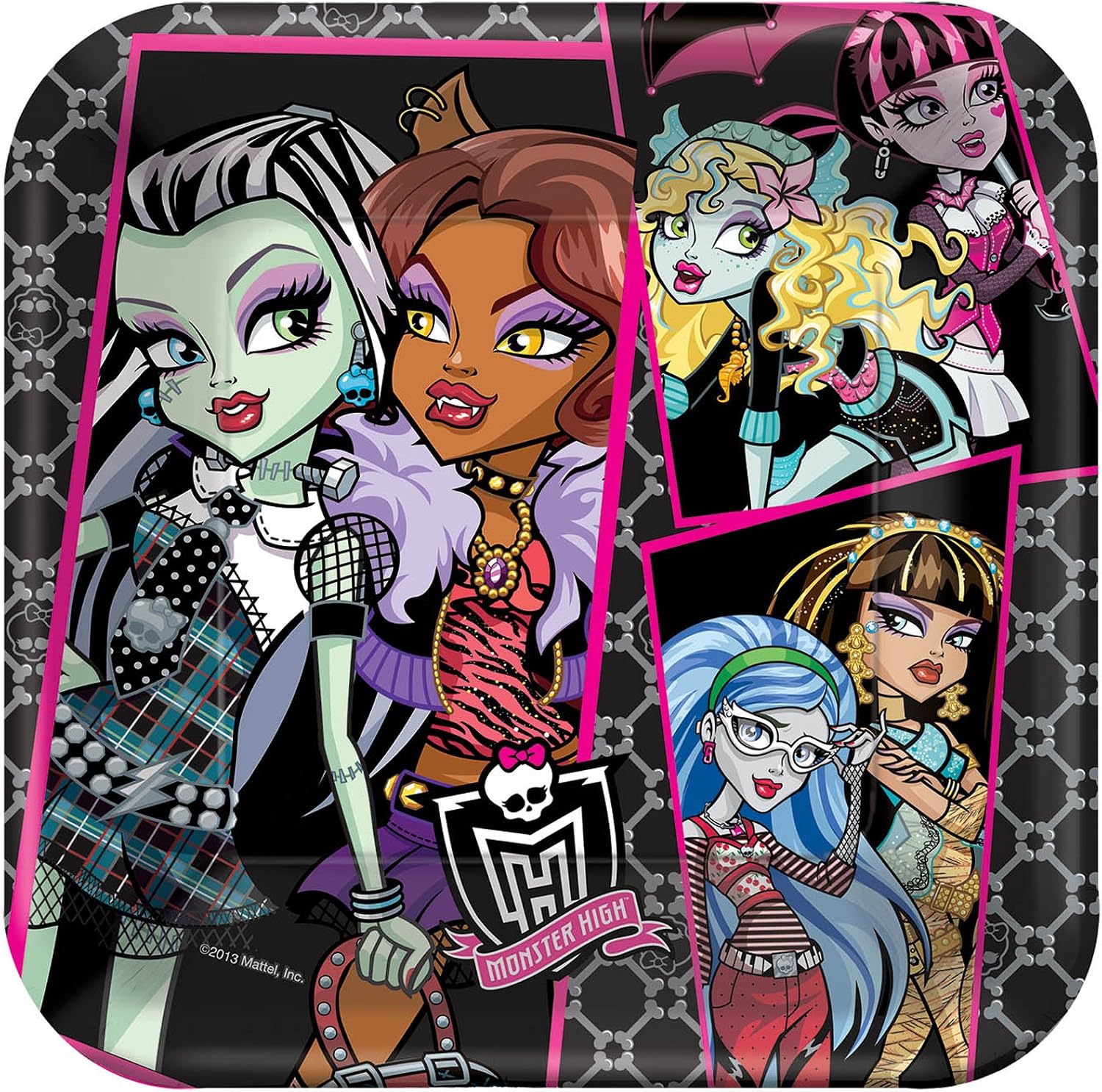 Amazon.com: Freaky Fab Monster High Square Paper Lunch Plates Birthday ...