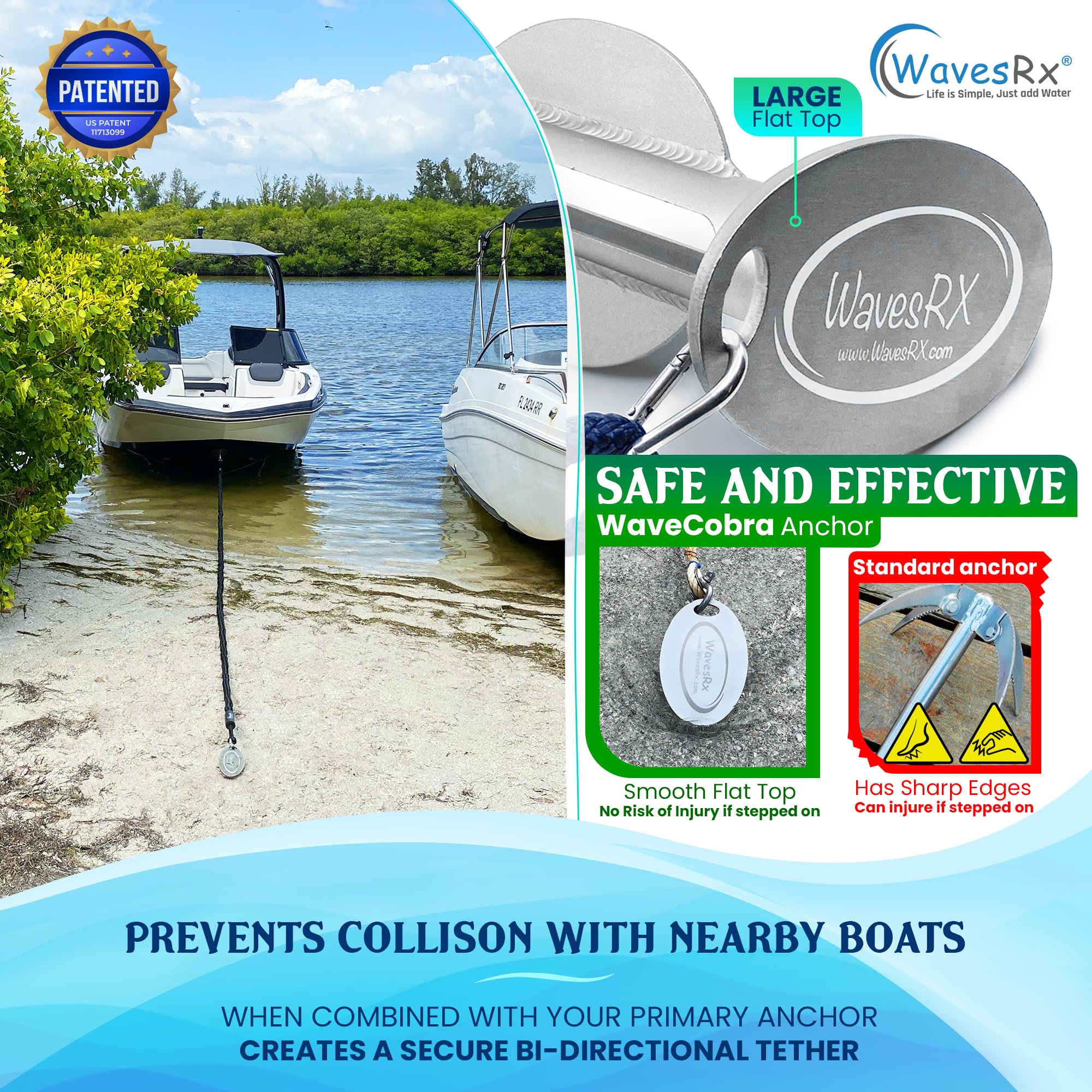 Snapklik.com : WAVESRX 18 Aluminum Sand Spike Beach Anchor - WaveCobra Keeps Your Watercraft ...