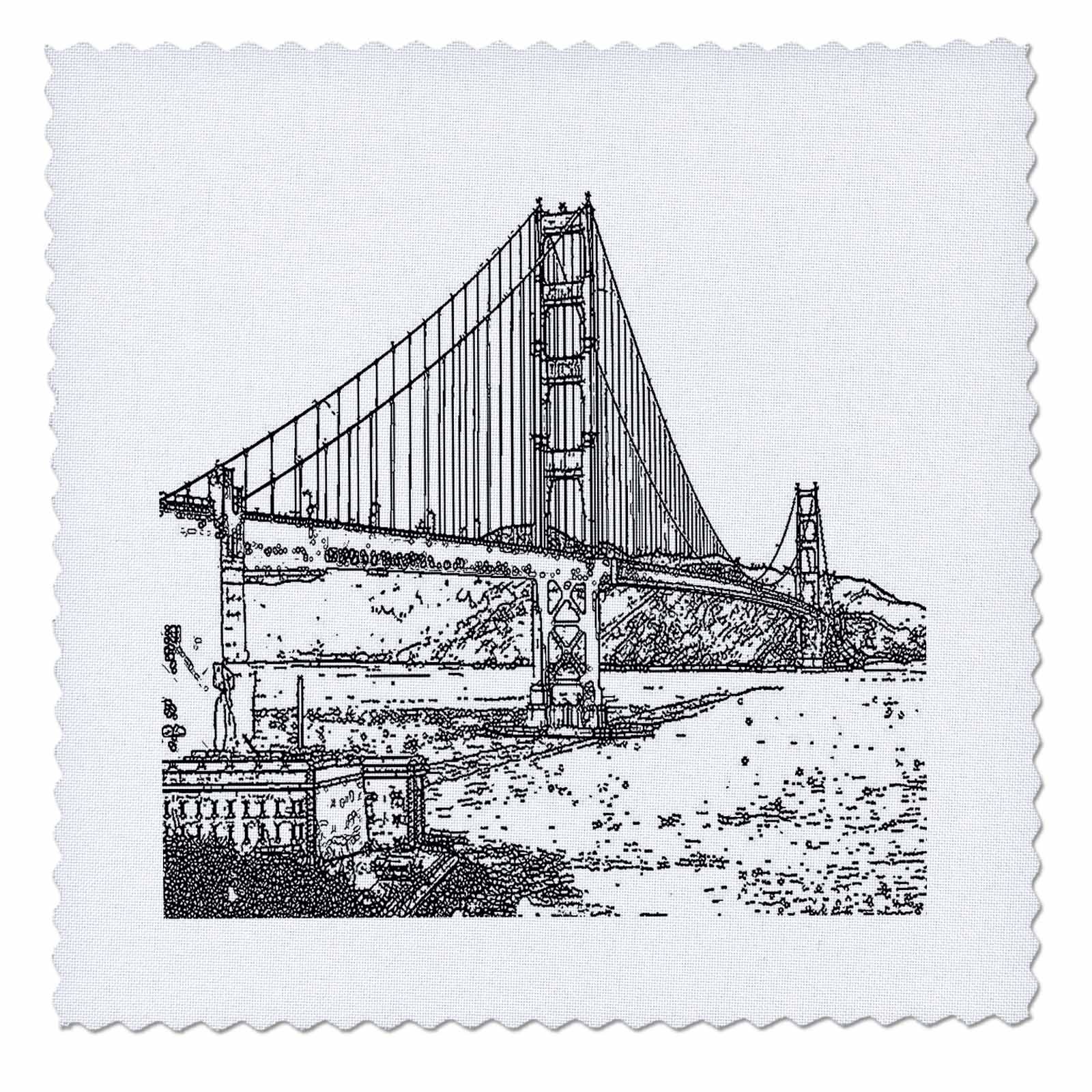 Golden Gate Bridge Line Art Created A Minimalist Line Drawing Of The