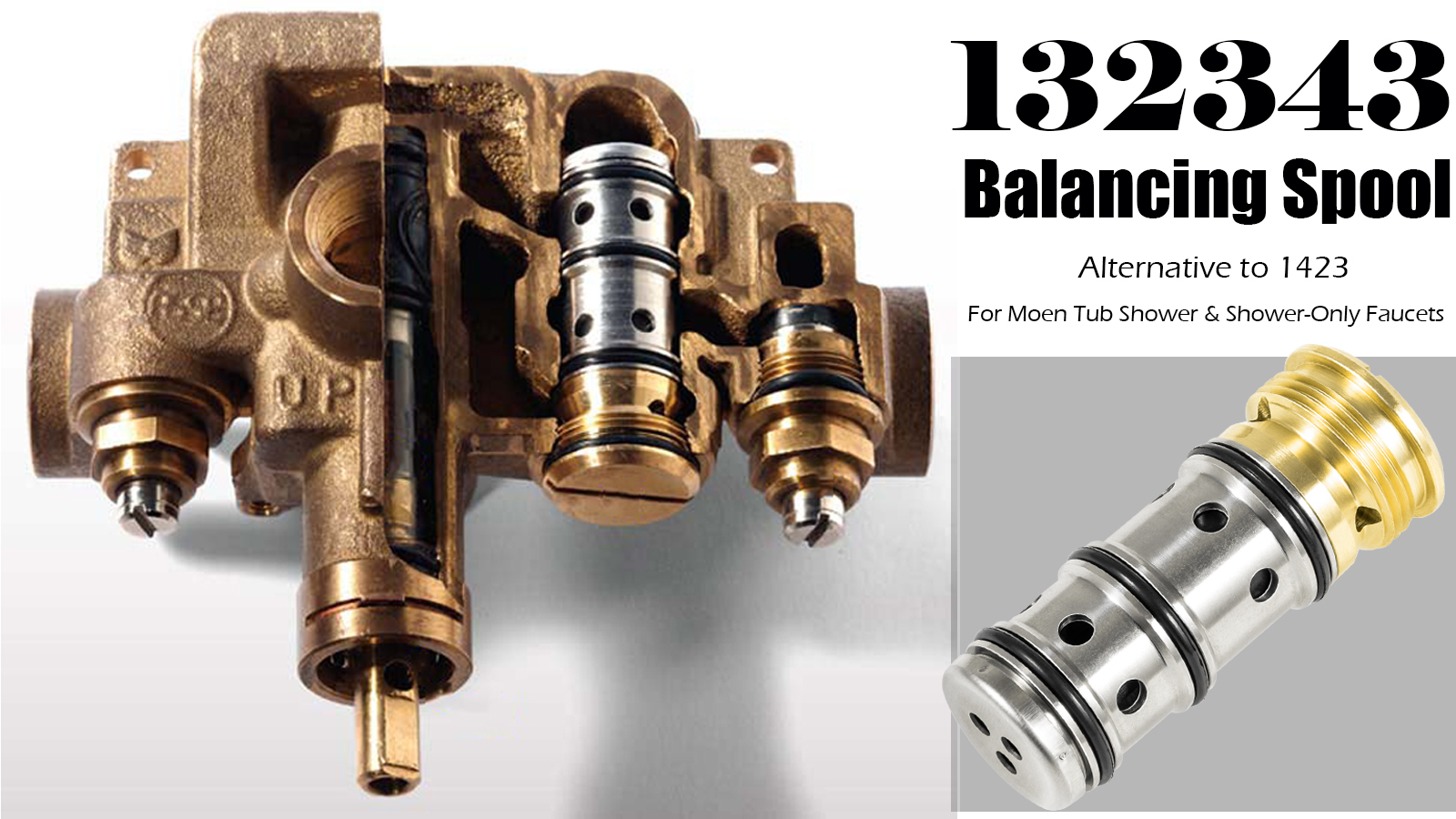 Watch 1423 Balancing Spool for Moen Tub Shower&Shower-Only Faucets on ...
