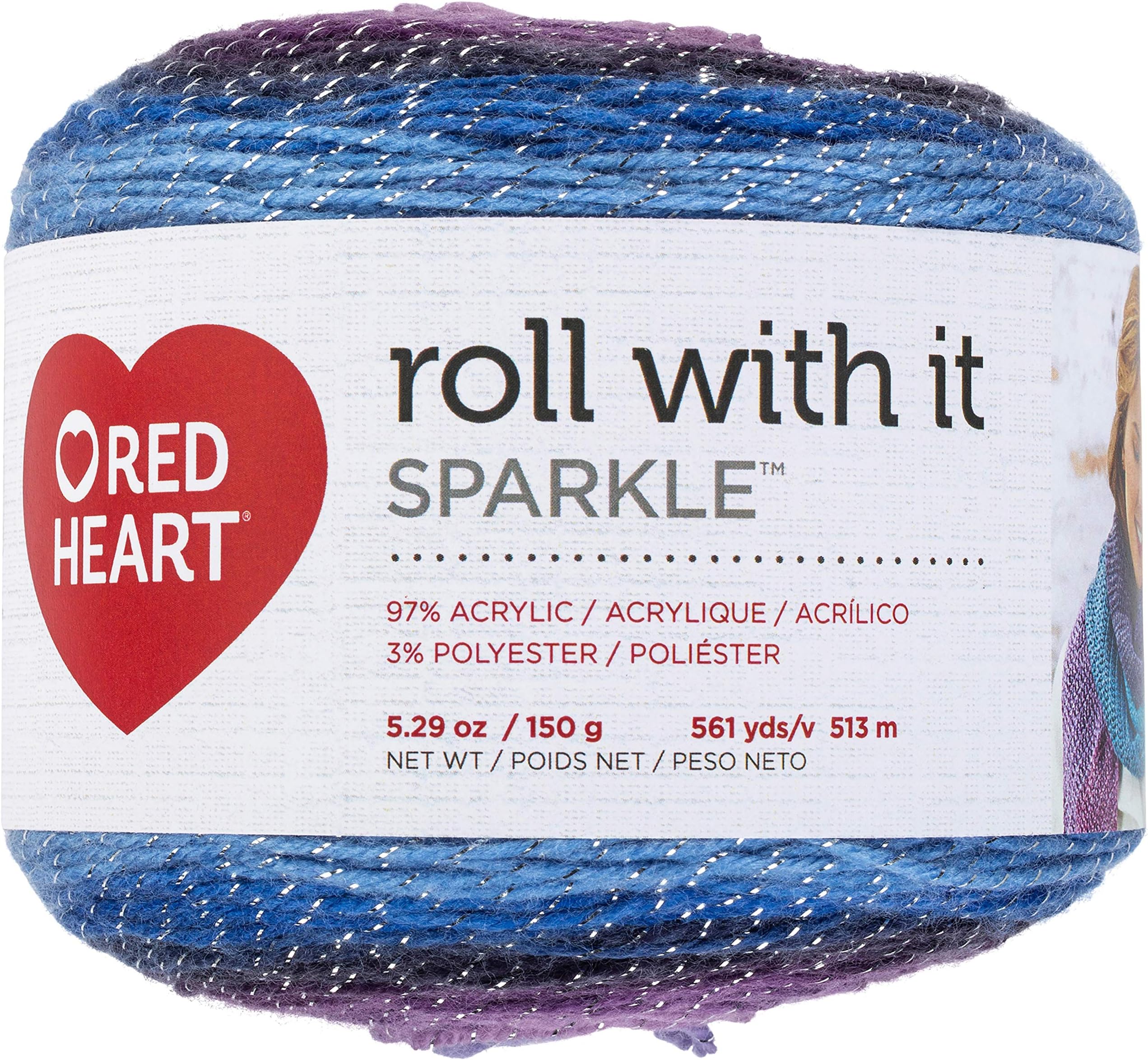 Amazon.com: Red Heart Roll with it Melange Show Time
