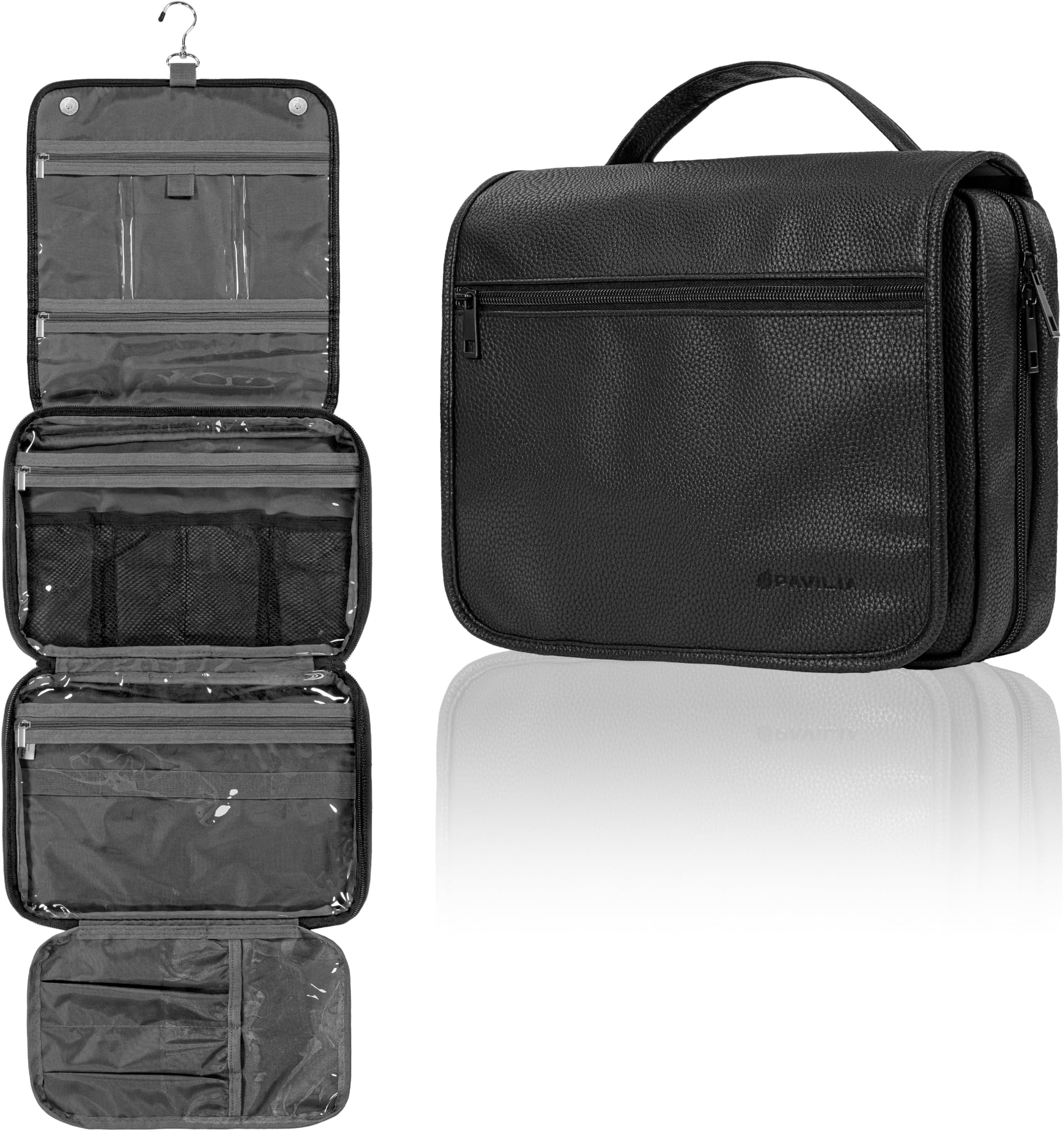 Amazon.com : PAVILIA Hanging Toiletry Bag Women Men, Foldable Cosmetic ...