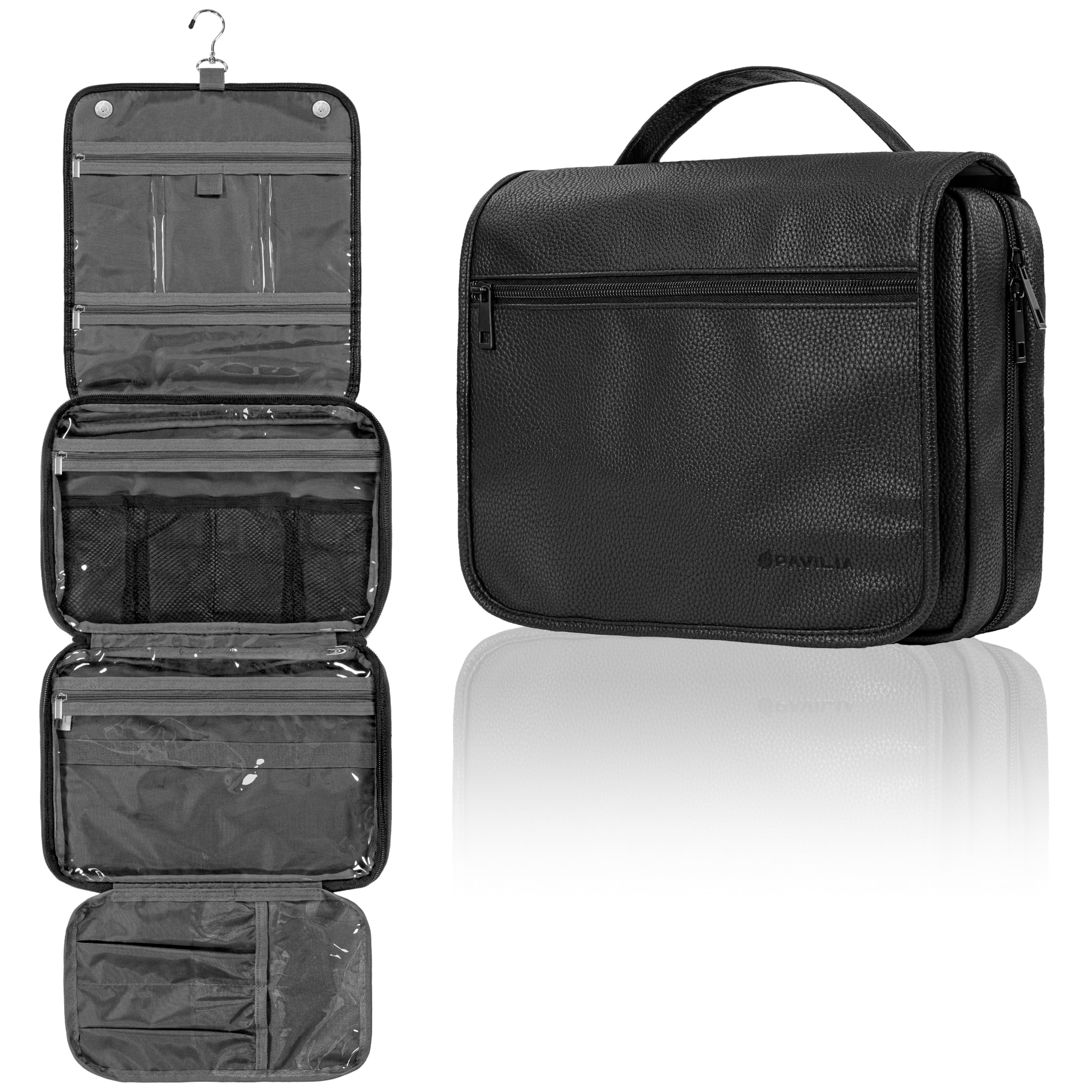 Amazon.com : PAVILIA Hanging Toiletry Bag Women Men, Foldable Cosmetic ...