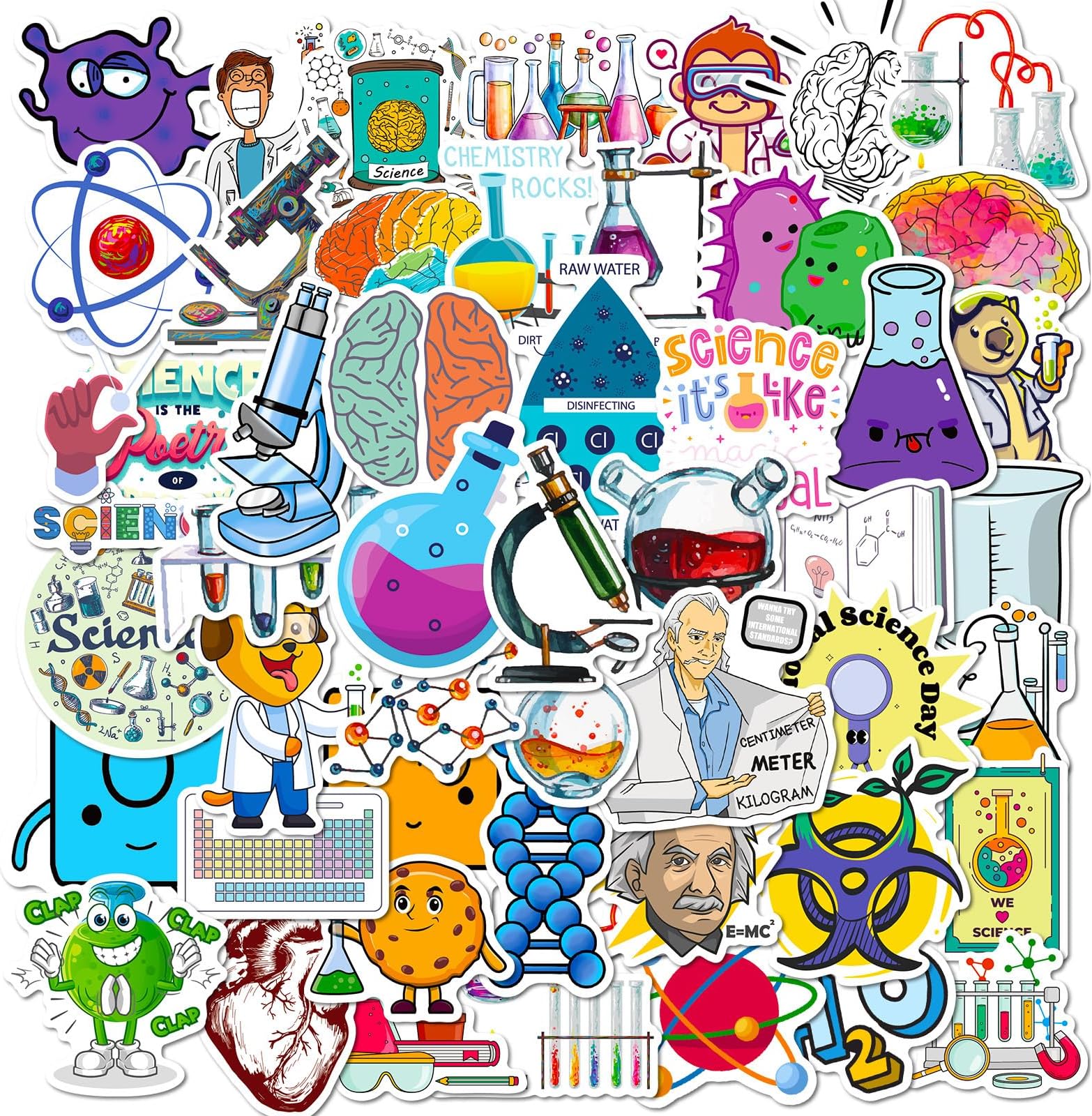 Amazon.com: Science Stickers - 50 PCS Lab Supplies Decals, Chemistry ...