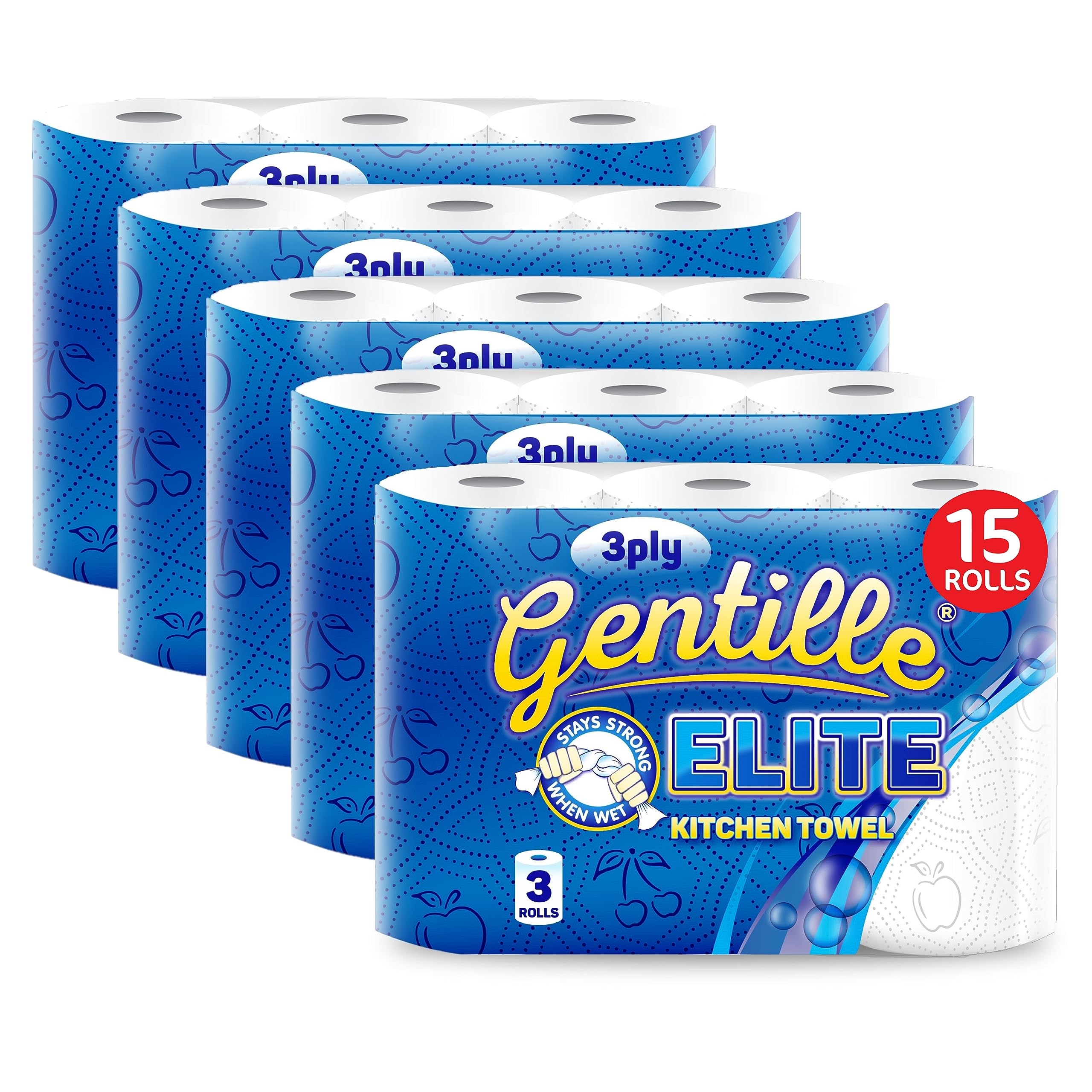 Gentille Elite 3pk Kitchen Roll | 3ply Thick Strong Absorbent Paper ...