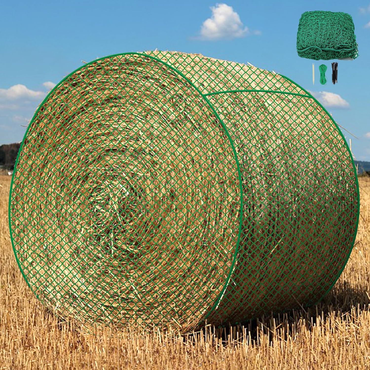 Amazon.com : 6x6 ft Round Bale Hay Net- Large Slow Feed Hay Net for ...
