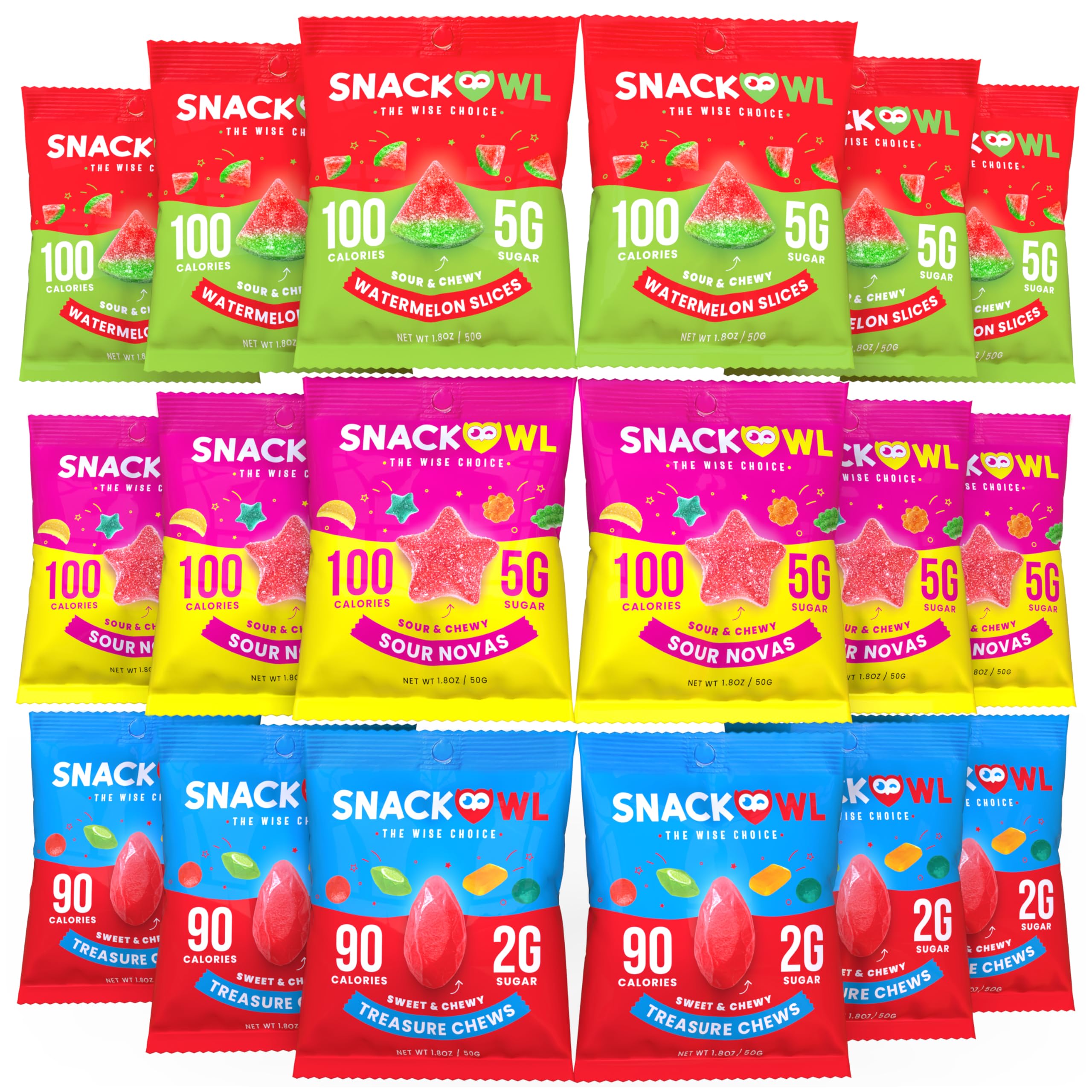 Amazon.com : Snack Owl Vegan Sour Gummy Candy – Gluten Free, Low ...