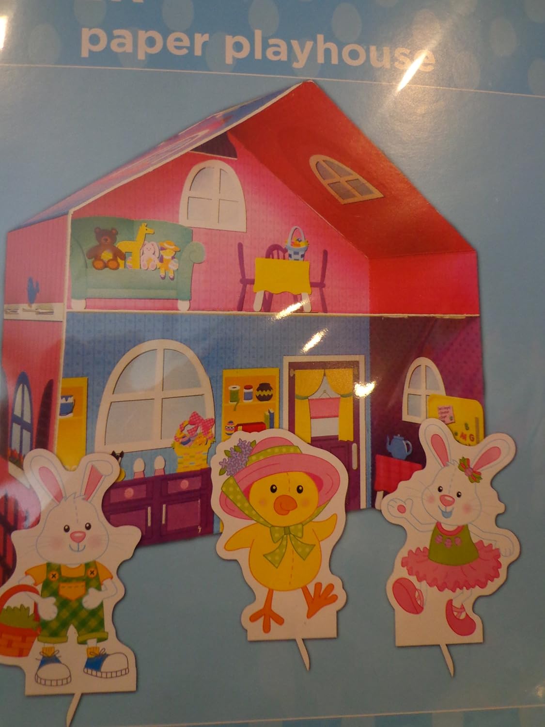 Amazon.com: Buildable Easter Paper Playhouse, Easter Bunny Paper ...