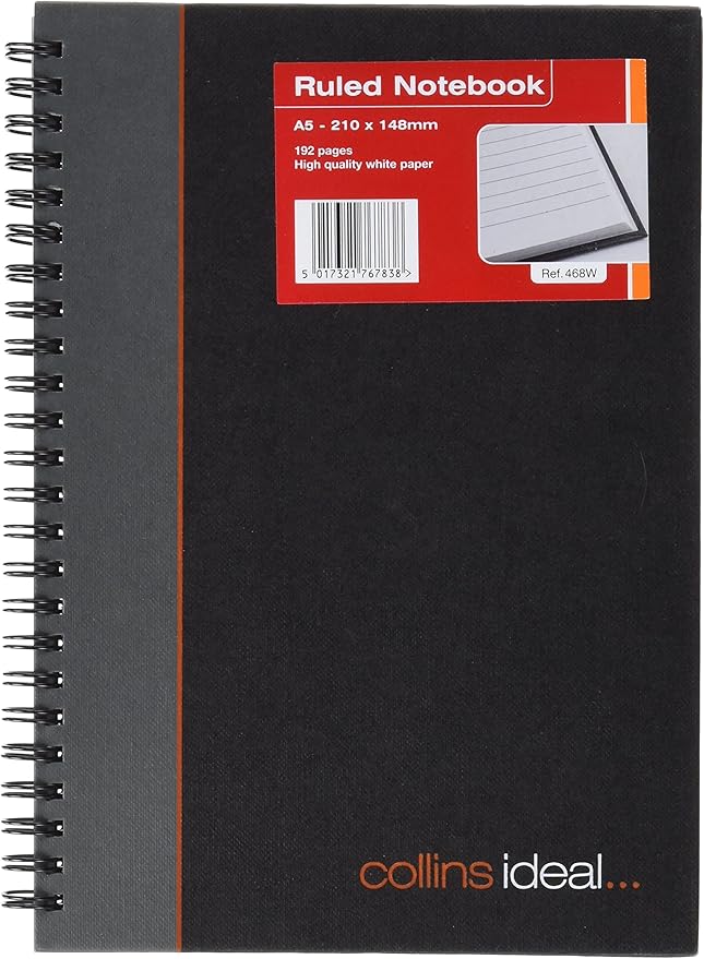 Collins Ideal A5 Manuscript Book Wire Feint Ruled- 192 Pages - 468W ...