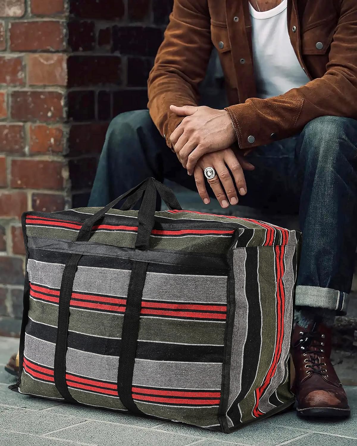 VANDILLE 3 Pack Nylon 99L Striped Cloth Bags For Traveling - Large ...