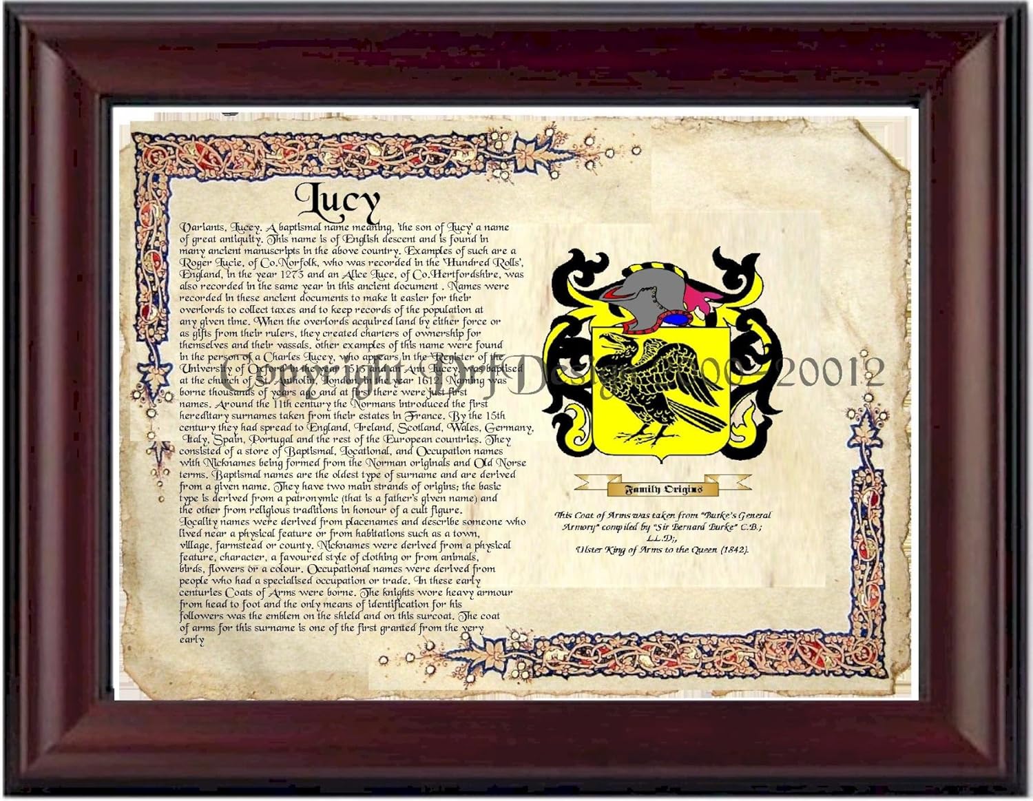 Amazon.com: Lucy Coat of Arms/ Family Crest on Fine Paper and Family ...