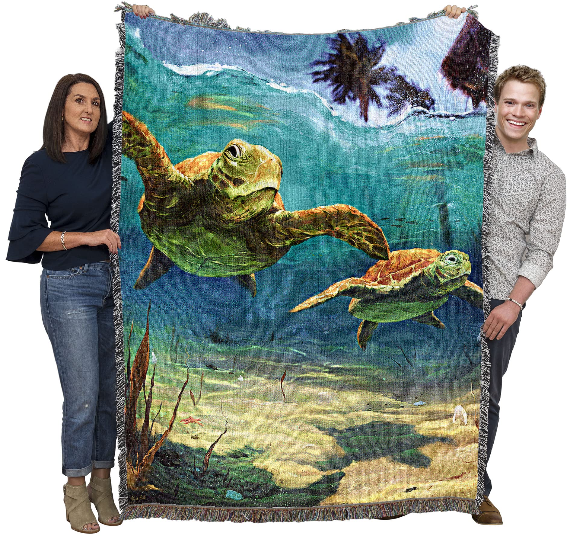 Amazon.com: Pure Country Weavers Turtles Blanket by Vlad Mel - Ocean ...