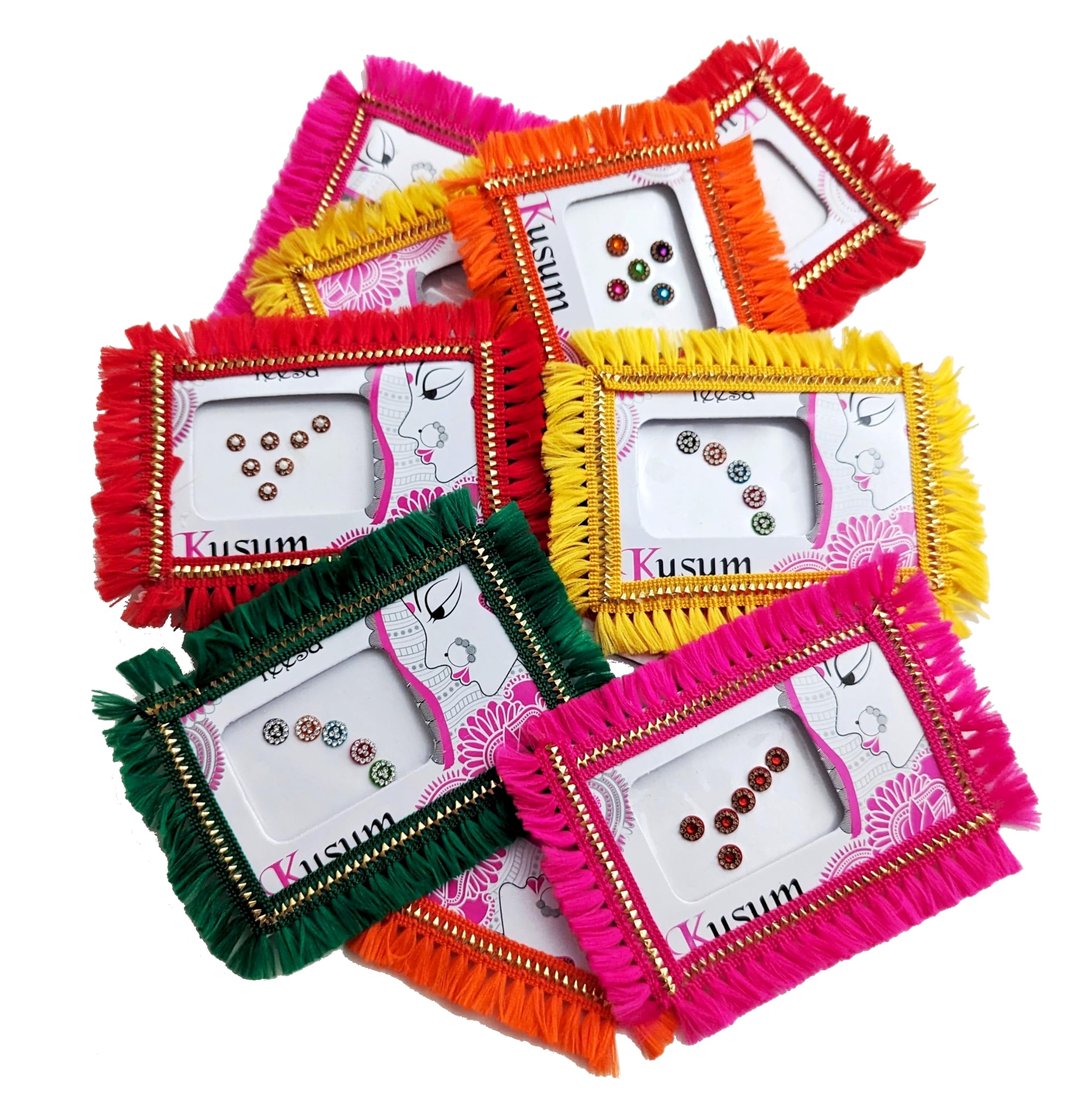 Amazon.com: Generic Haldi Kumkum | Set of 10 Decorative Bindi | Pooja ...