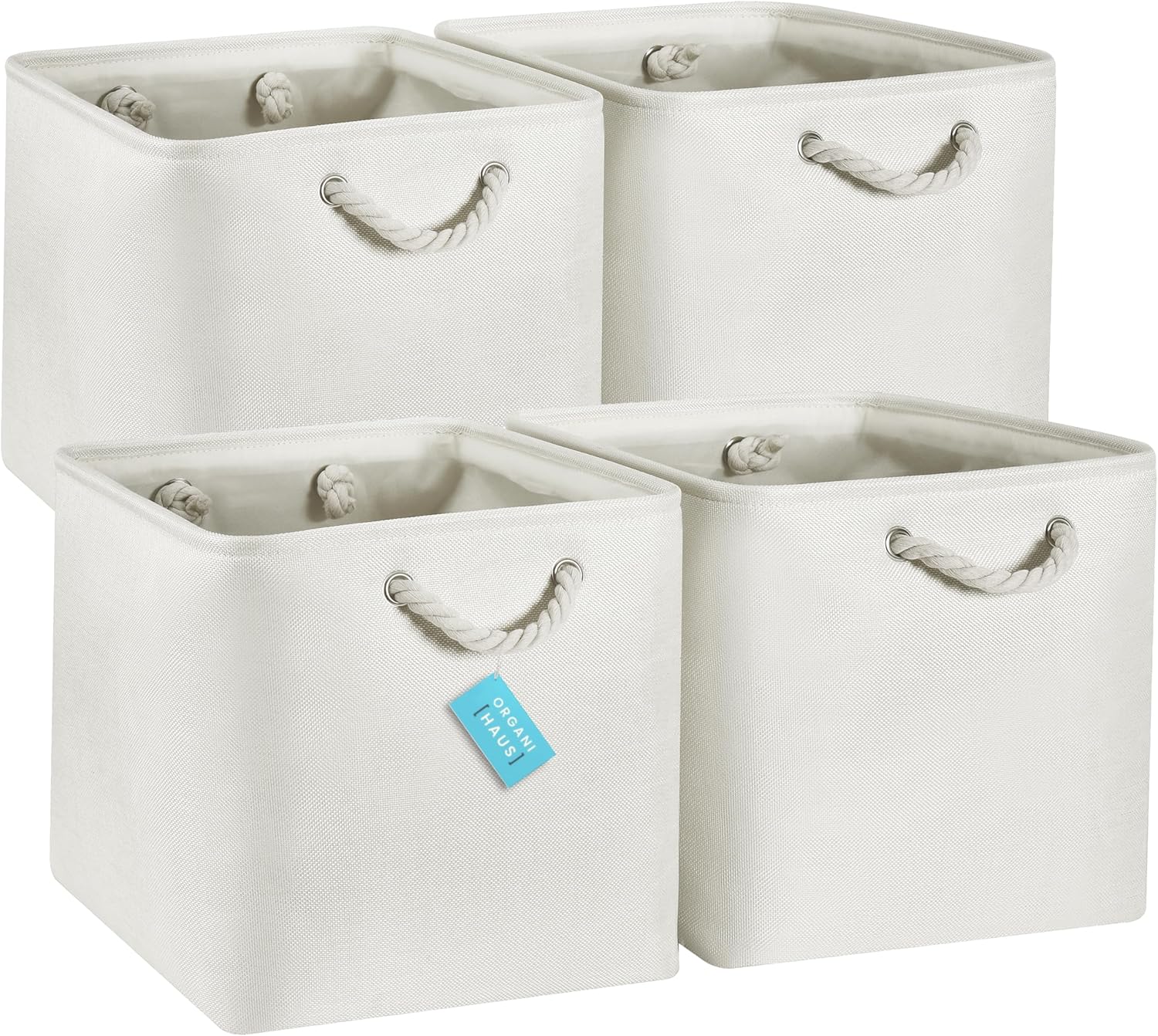 Amazon.com: OrganiHaus 13x13 Cube Storage Bins Set of 4 | Fabric Cube ...