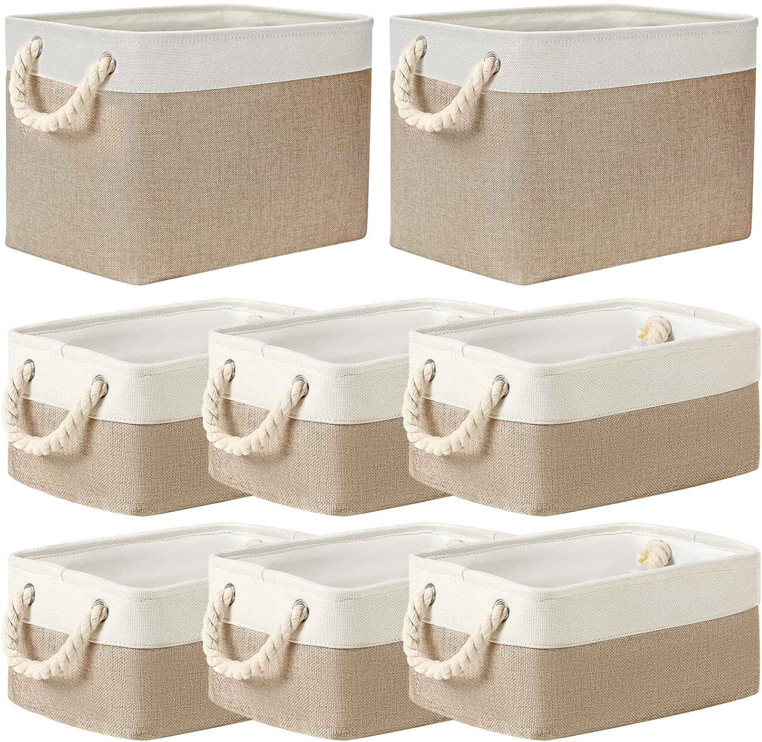 Amazon.com - 8 Pack Fabric Storage Baskets for Shelves Collapsible ...