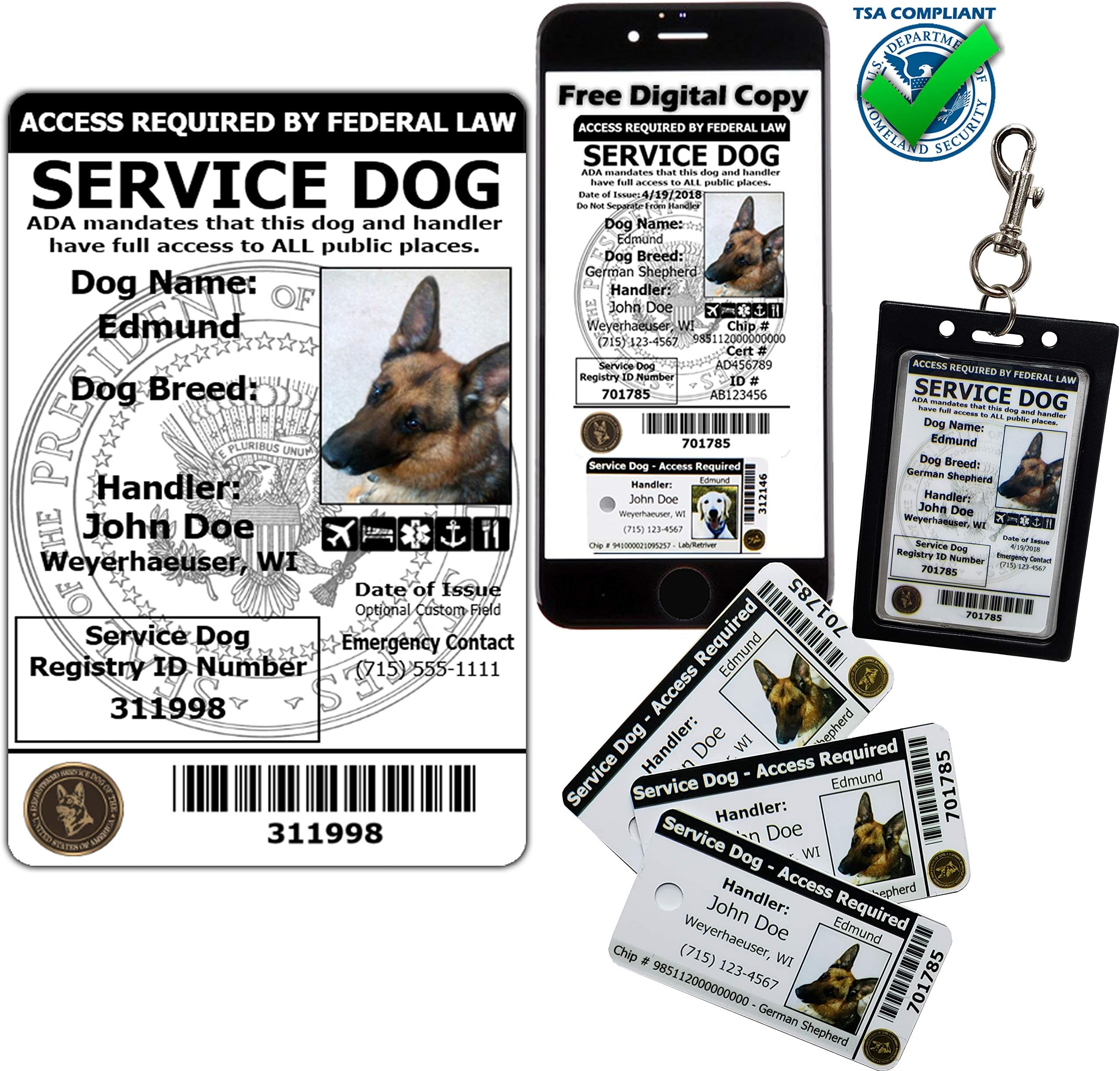 Amazon.com: Personalized U.S. Service Animal Card with QR Code Link to ...